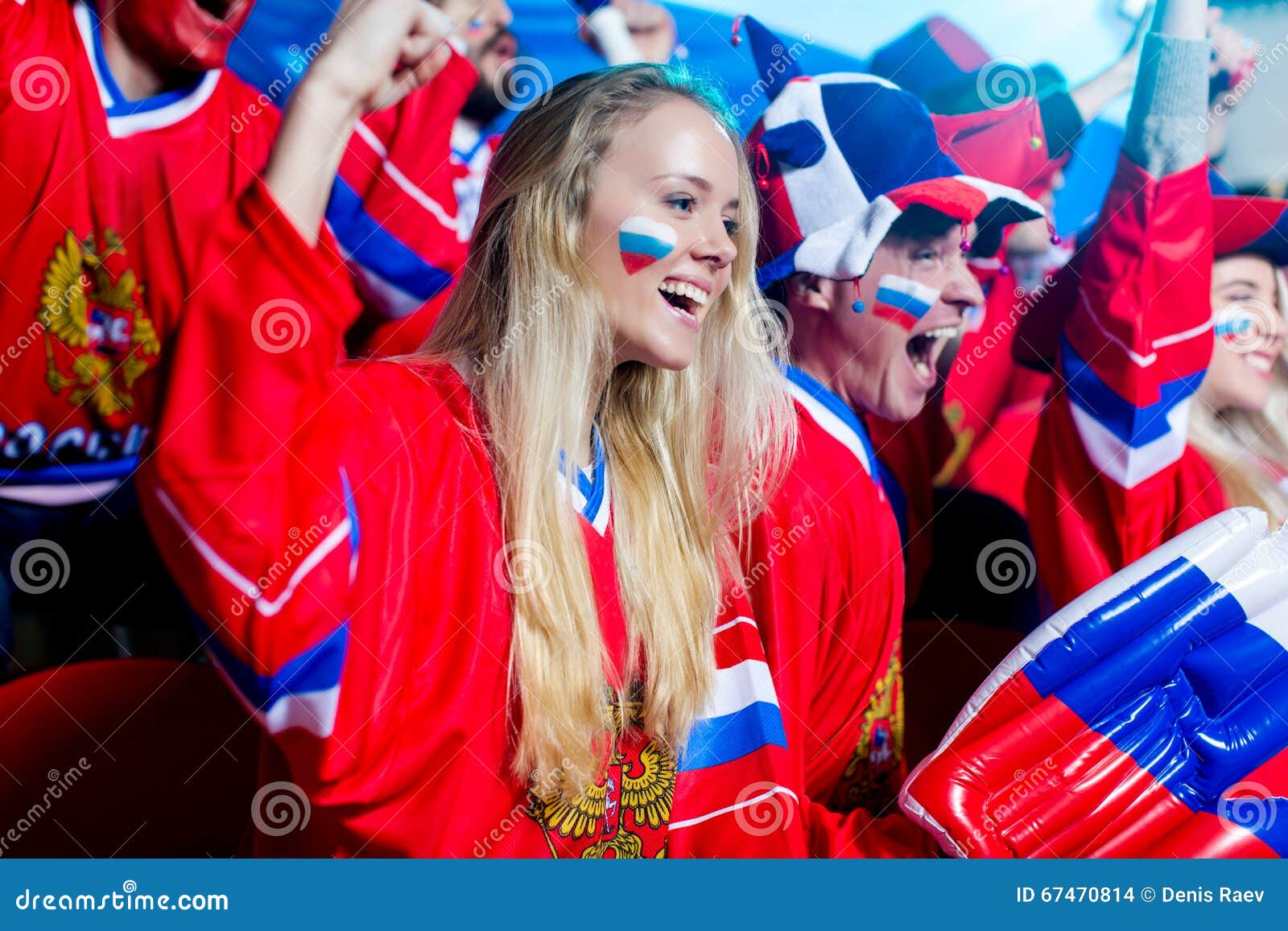 Smiling woman in stadium stock photo. Image of face, extreme - 67470814