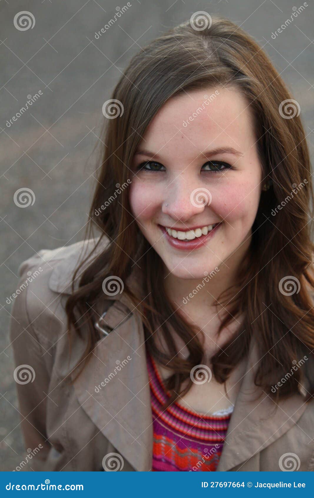 Smiling Woman on street stock photo. Image of cute, complexion - 27697664
