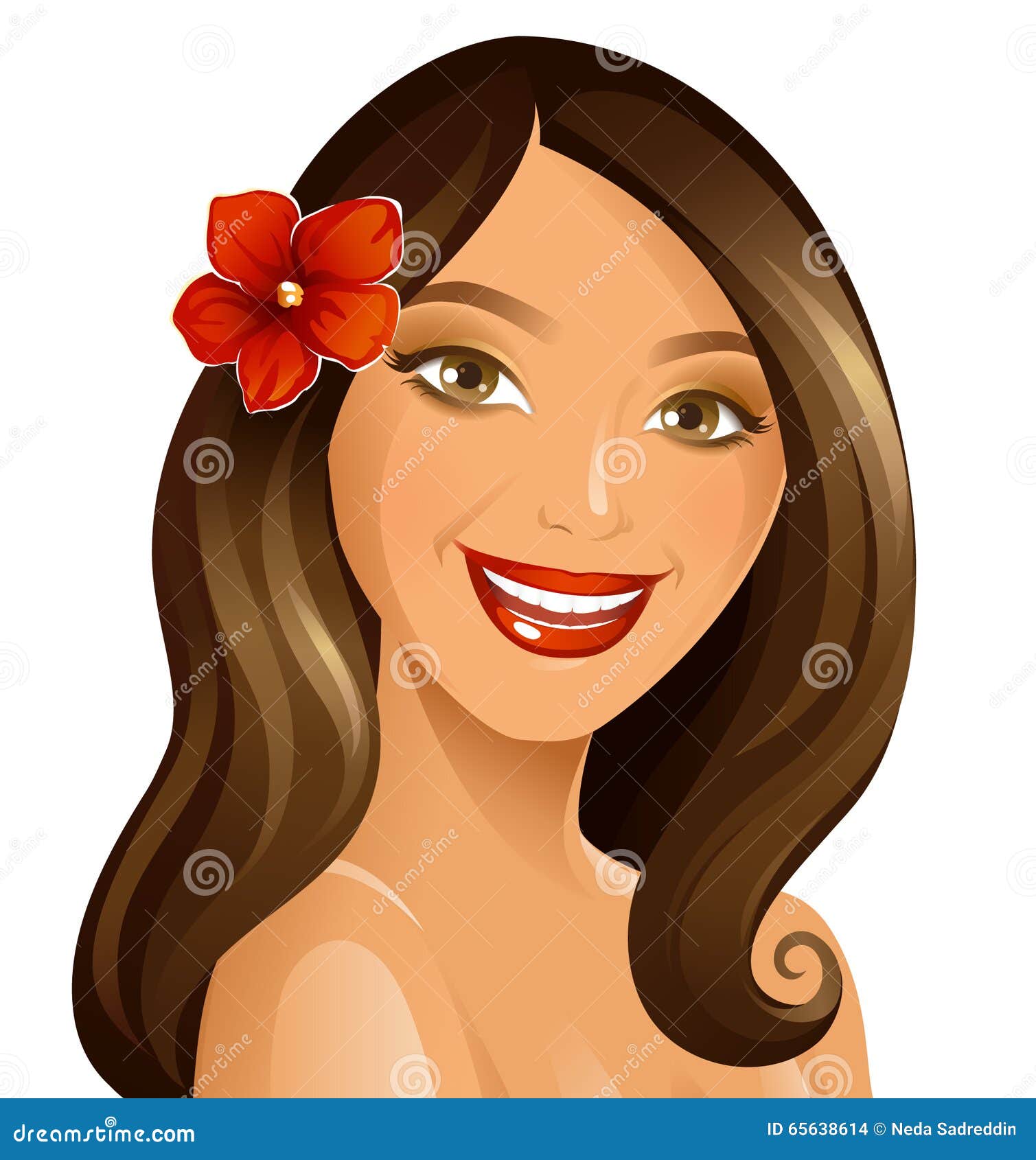 Smiling Woman stock vector. Illustration of camera, beautiful - 65638614