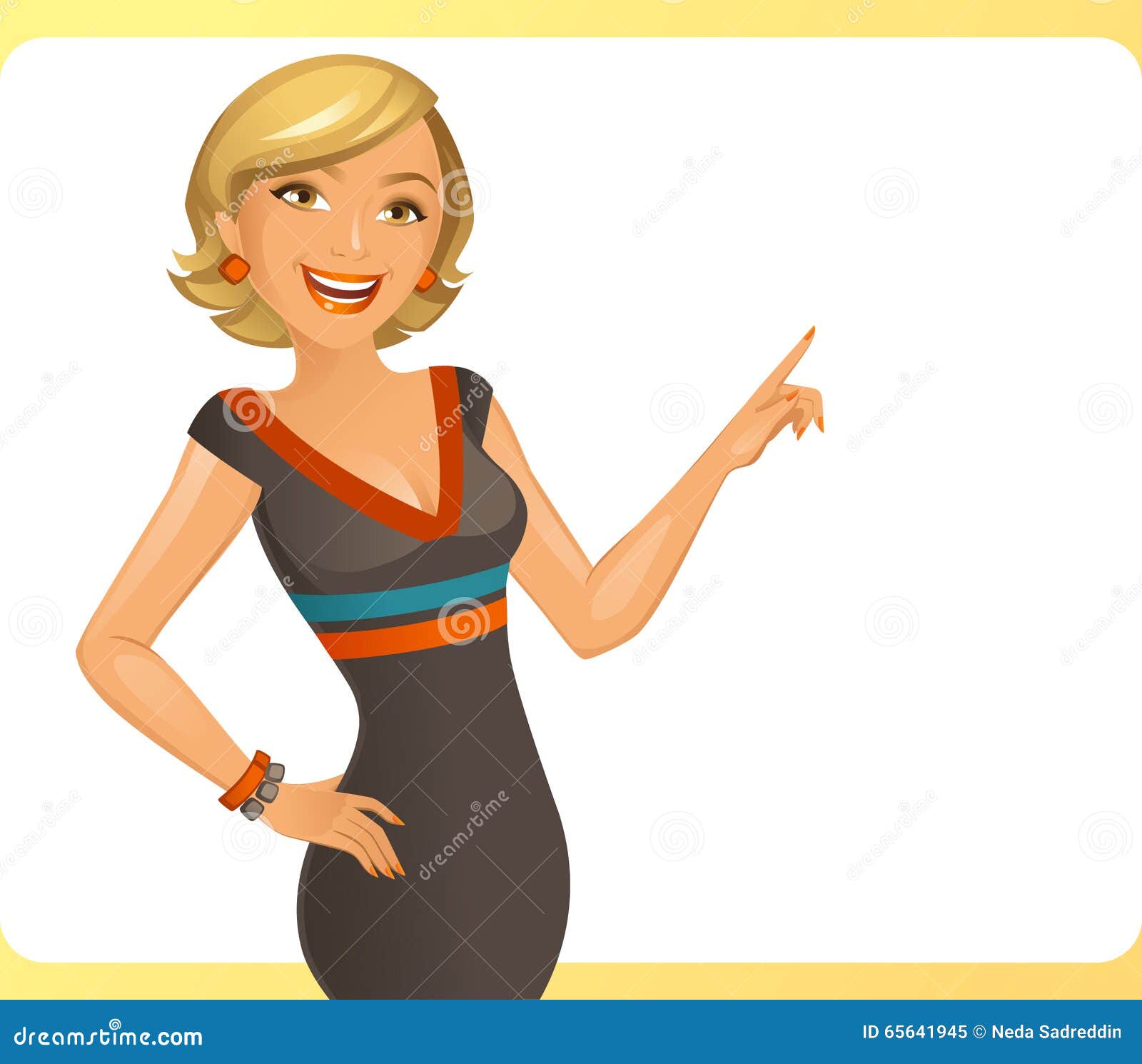 Smiling Woman stock vector. Illustration of blonde, attractive - 65641945