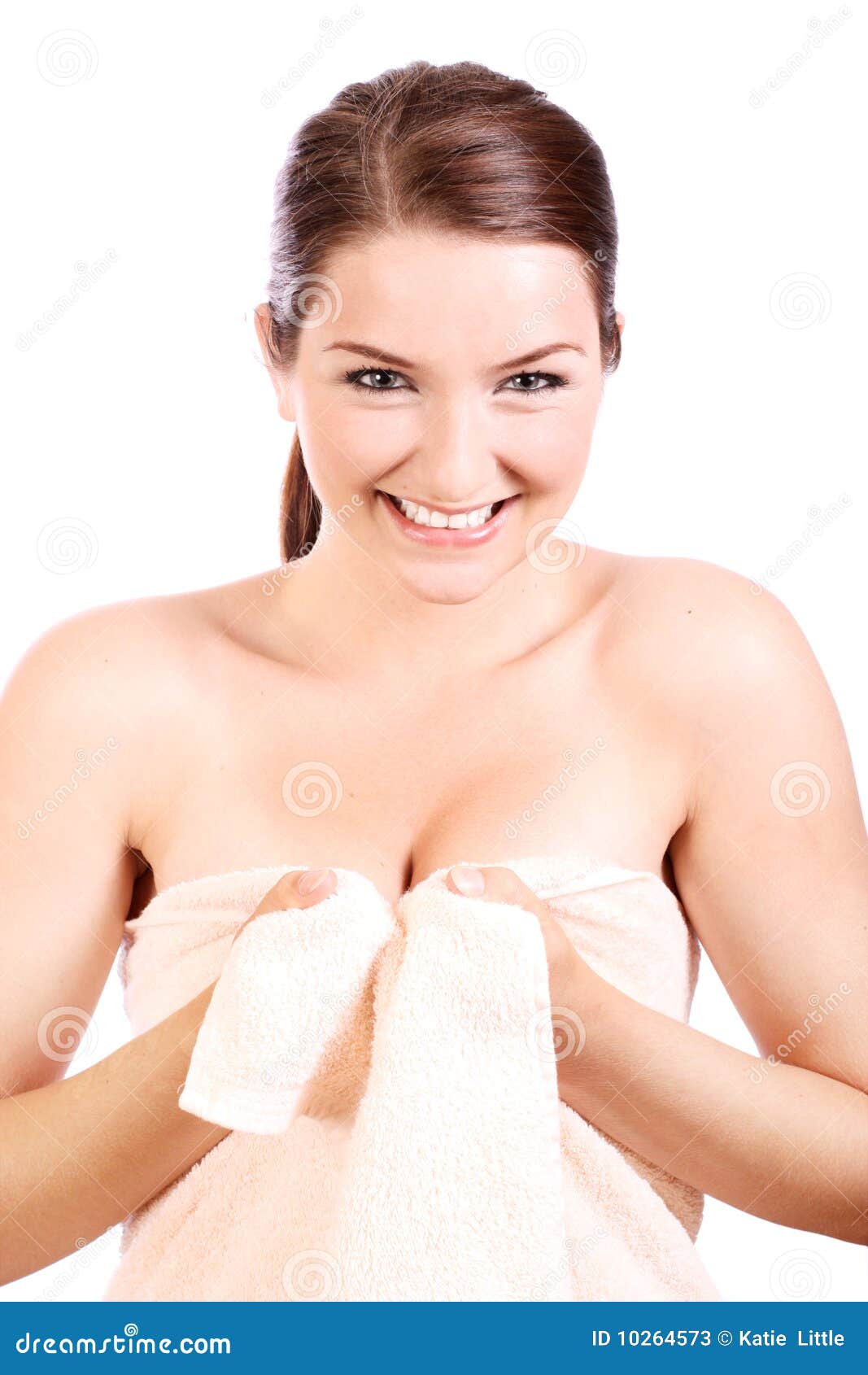Smiling Woman Wearing Bath Towel Stock Image - Image: 10264573 Smiling Woman Wearing Bath Towel Stock Image - Image: 10264573