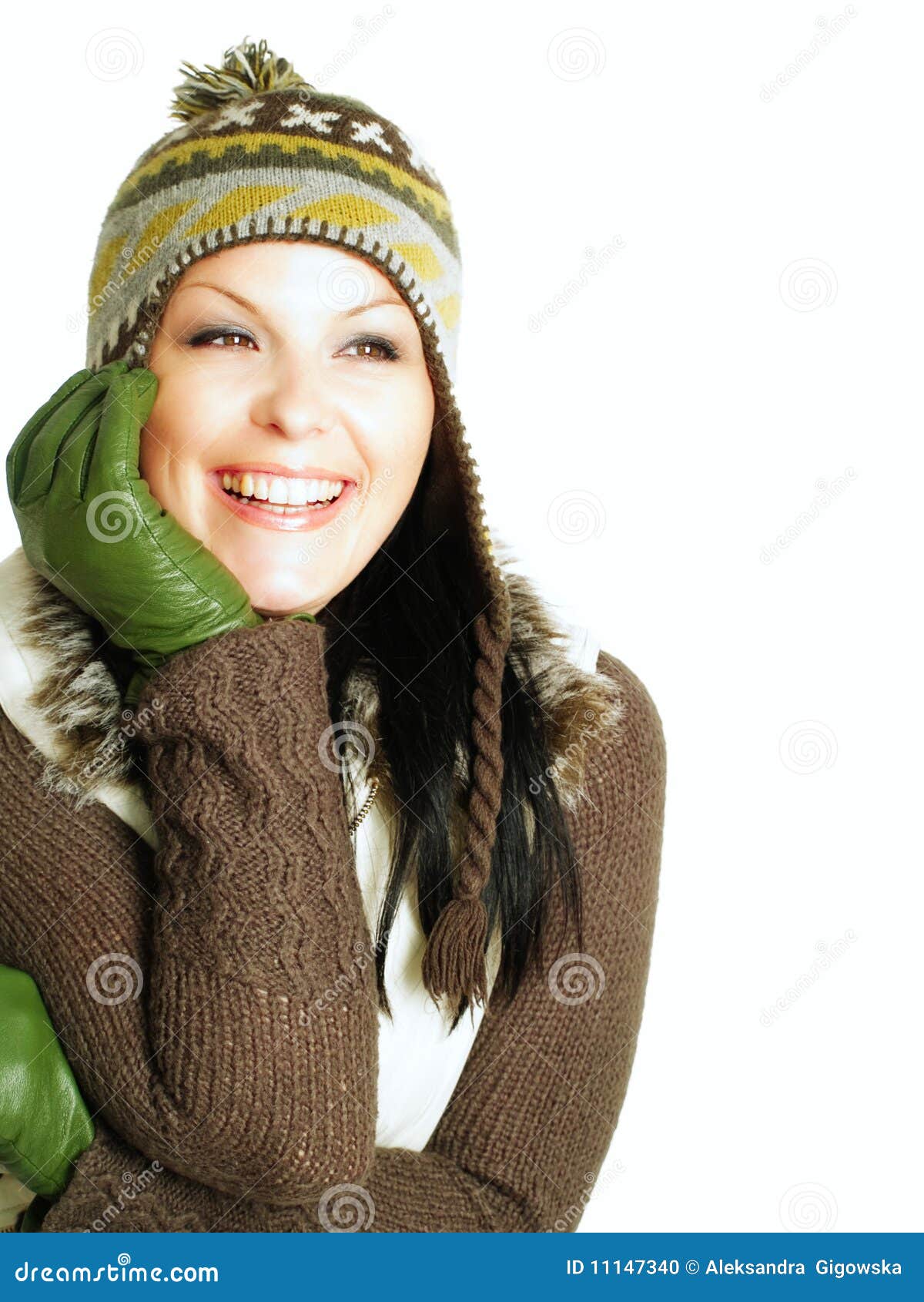 Smiling Woman in Winter Clothes Stock Photo - Image of cute, cold: 11147340