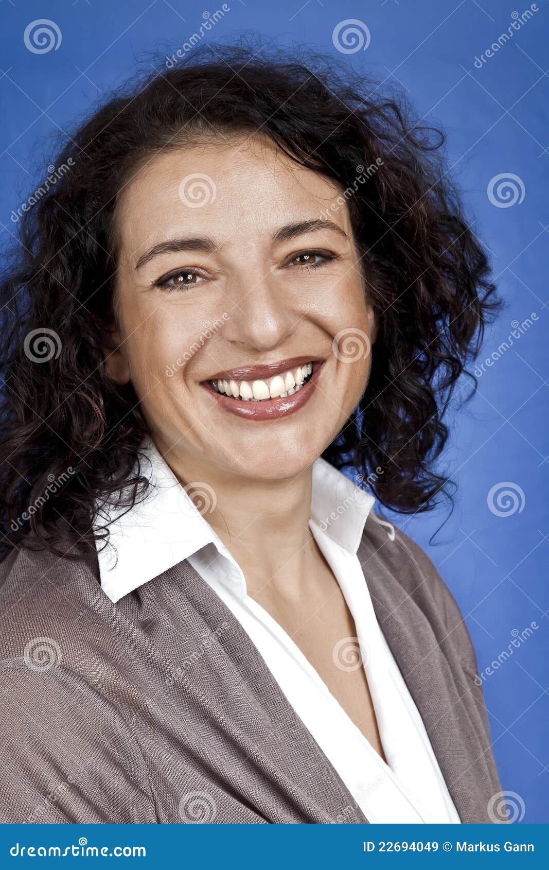 Smiling women stock image. Image of blue, grey, adult - 22694049