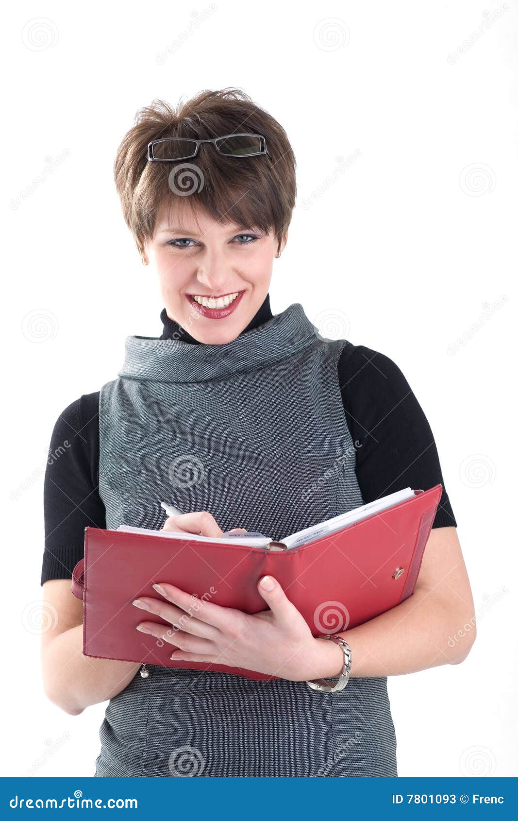 Smiling Women Holding a Notebook Stock Image - Image of hold, work: 7801093