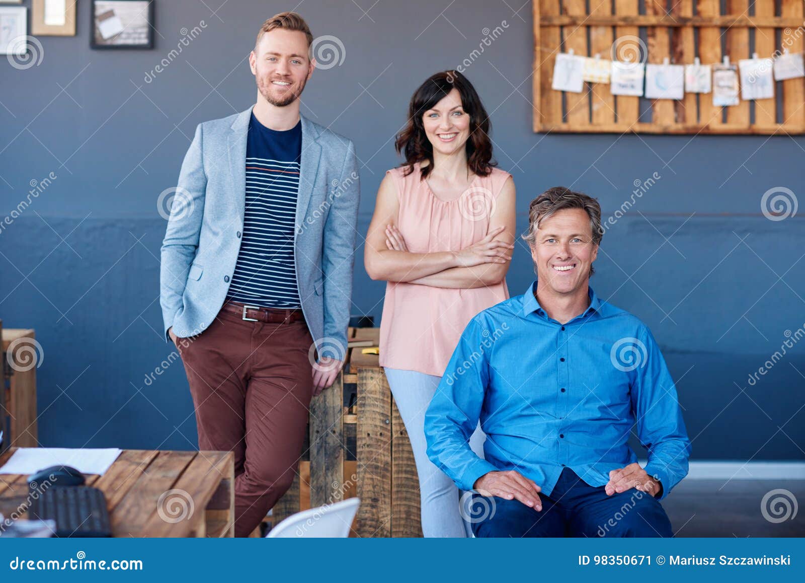 Smiling Work Colleagues Working Together in a Modern Office Stock Image ...