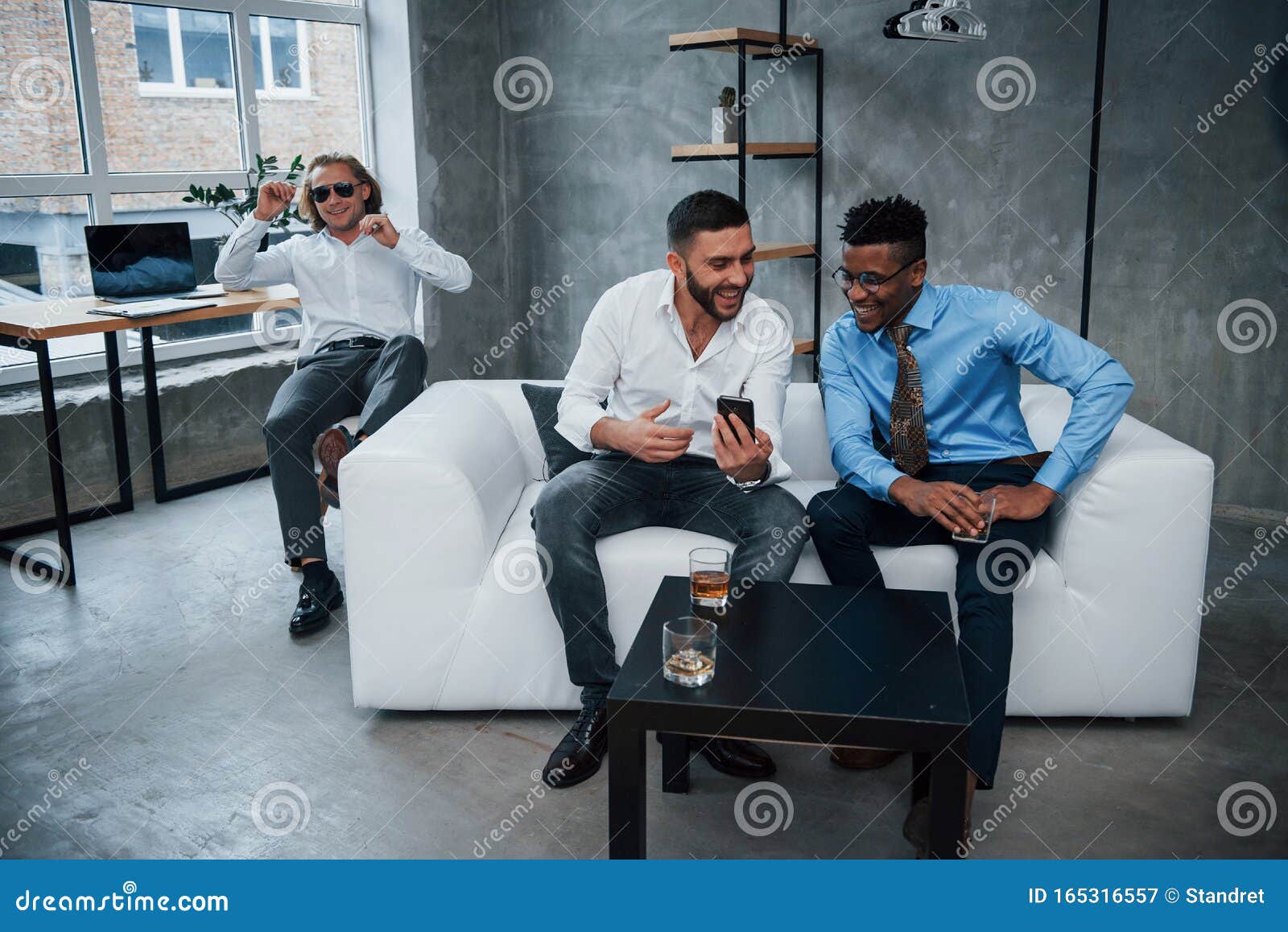 Smiling during the Work. Group of Multiracial Office Workers in Formal ...