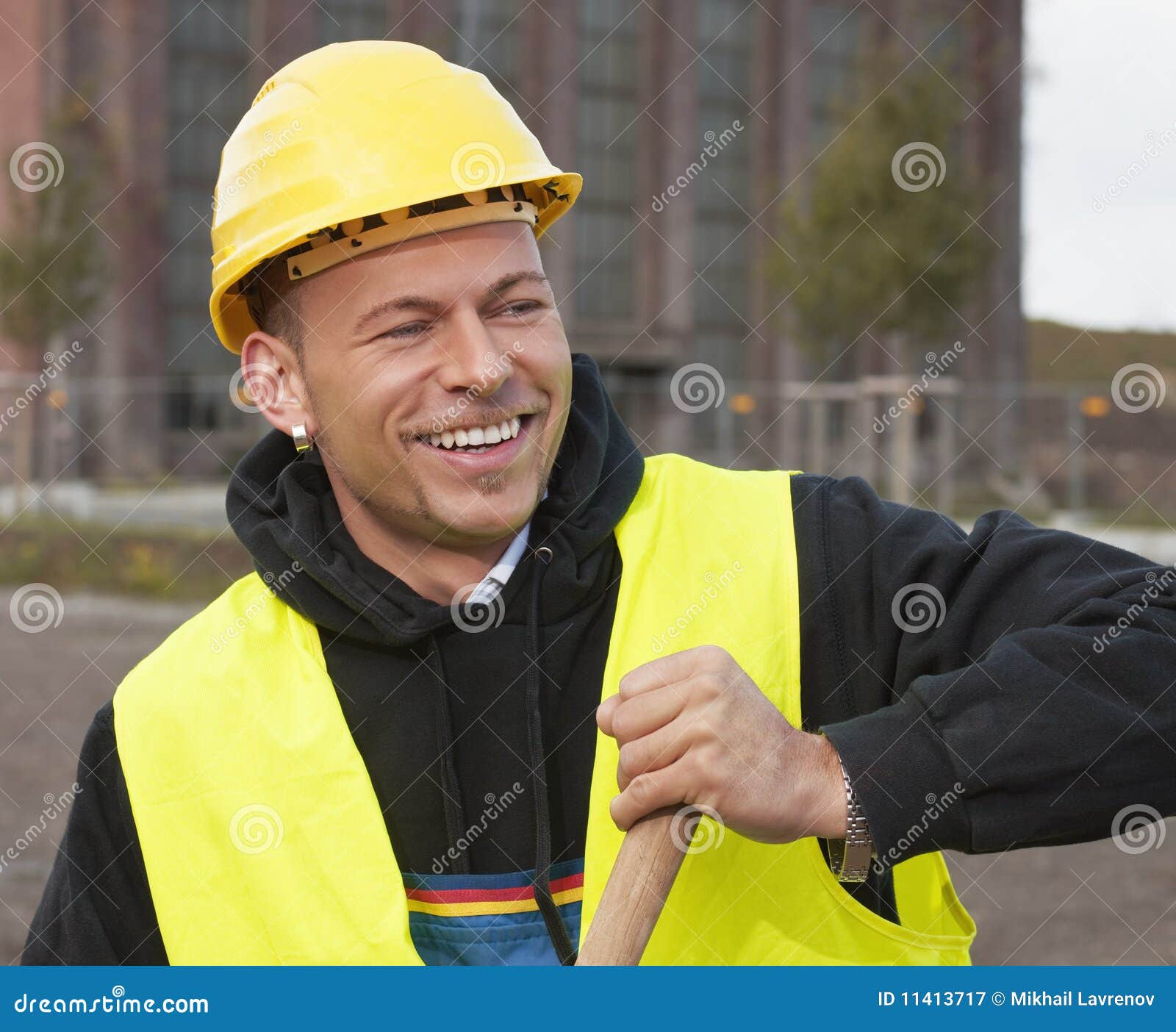 Smiling worker stock image. Image of confident, tool - 11413717