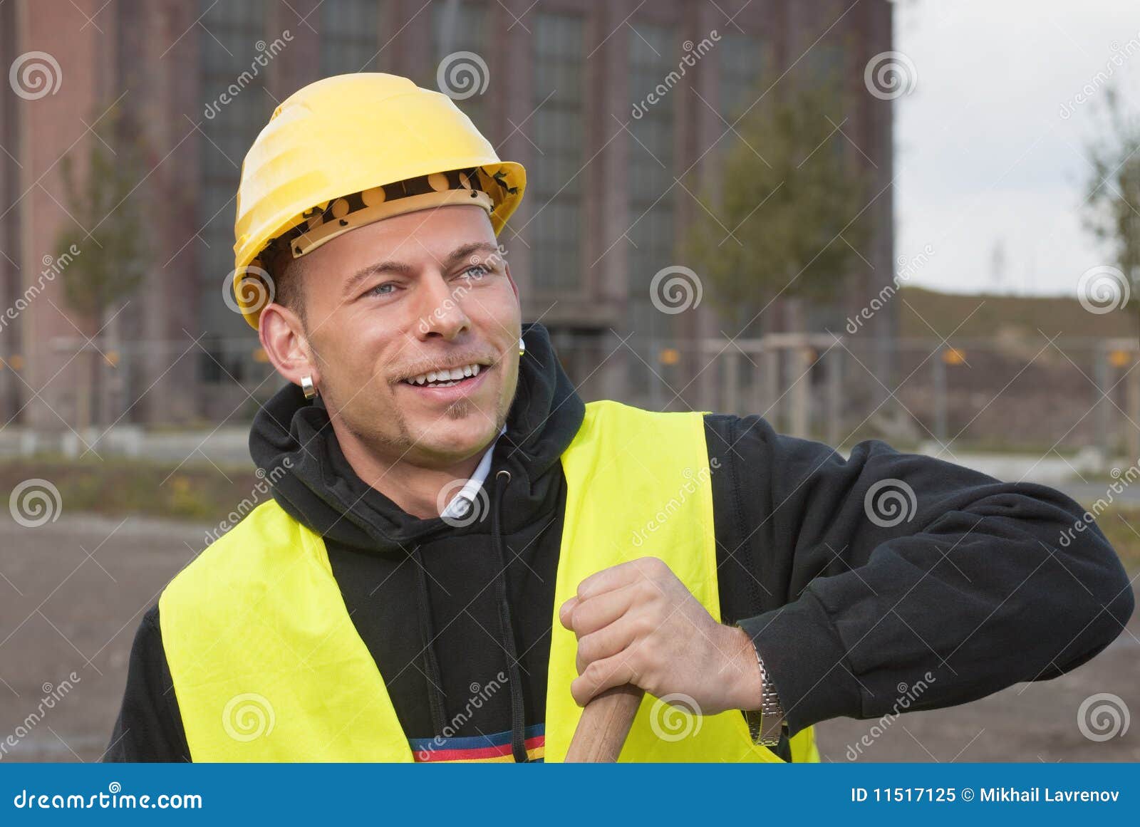 Smiling worker stock image. Image of standing, hard, manual - 11517125