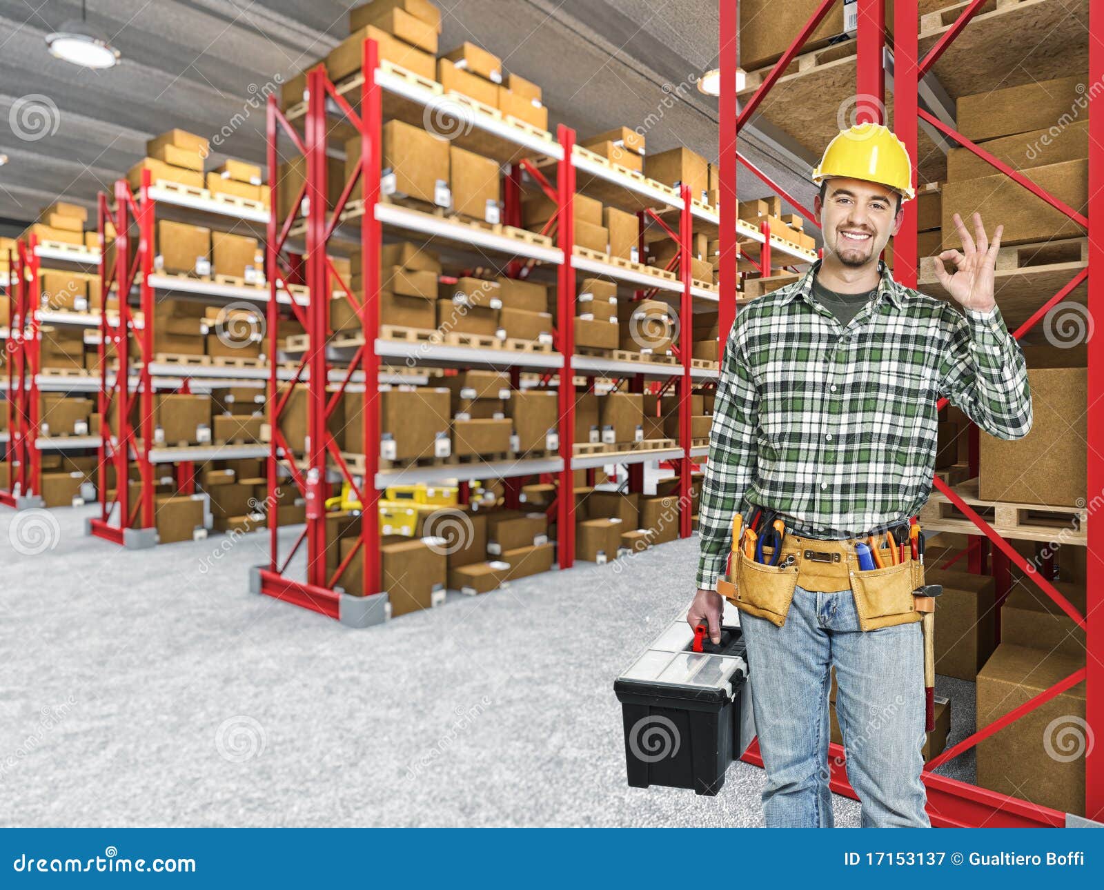 Smiling worker stock image. Image of work, industrial - 17153137