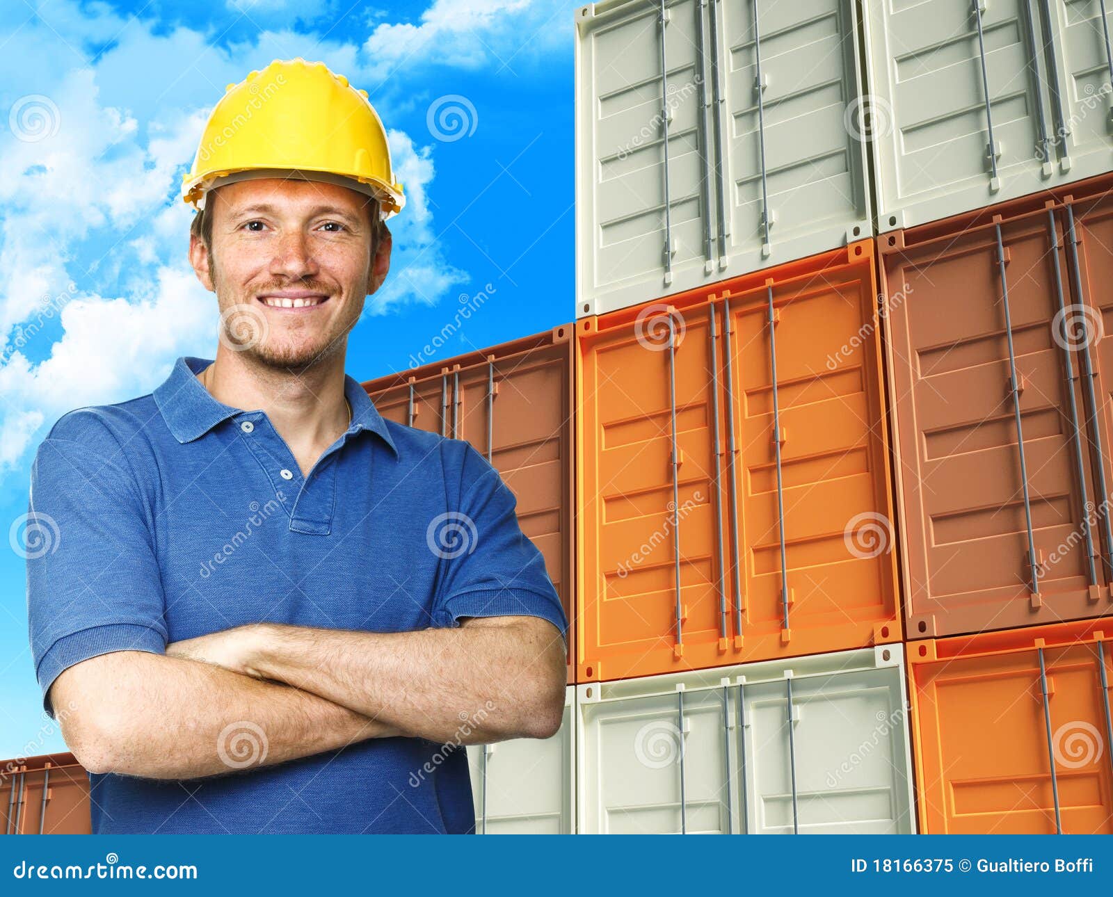 Smiling worker stock image. Image of shipping, export - 18166375