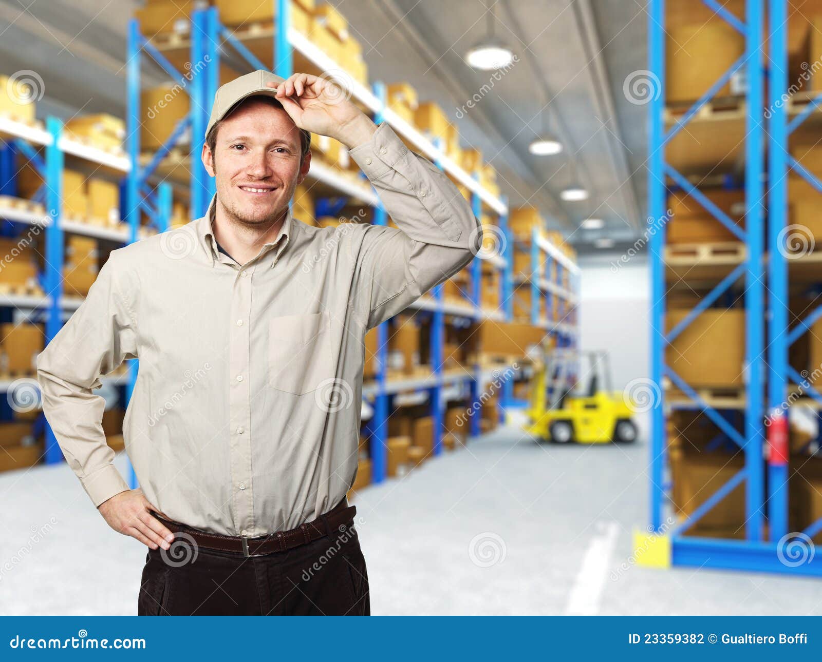 Smiling worker stock photo. Image of smile, cargo, work - 23359382