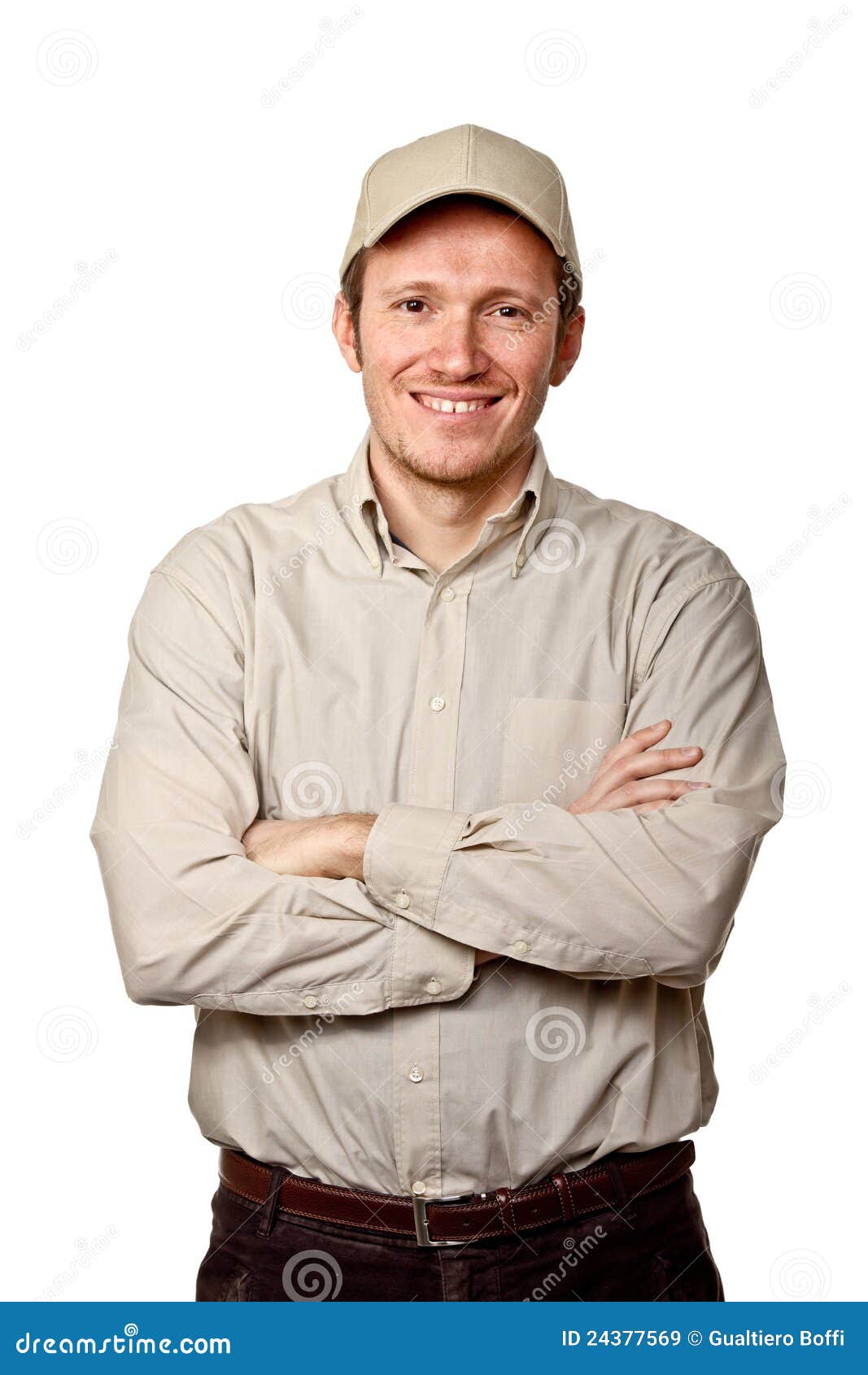 Smiling worker stock image. Image of smiling, isolated - 24377569