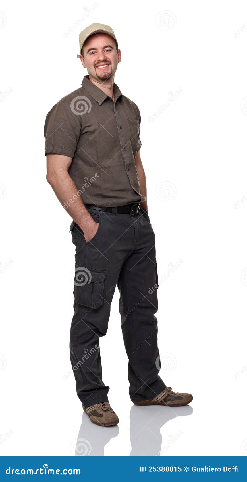 Smiling worker stock image. Image of worker, vertical - 25388815