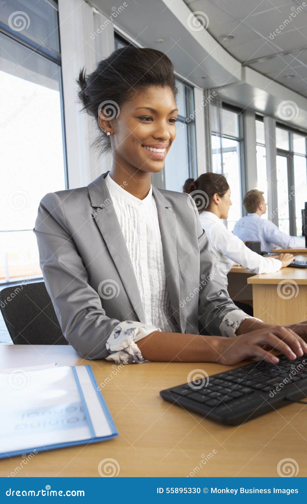 Smiling Worker in Busy Office Stock Photo - Image of ward, hospital ...