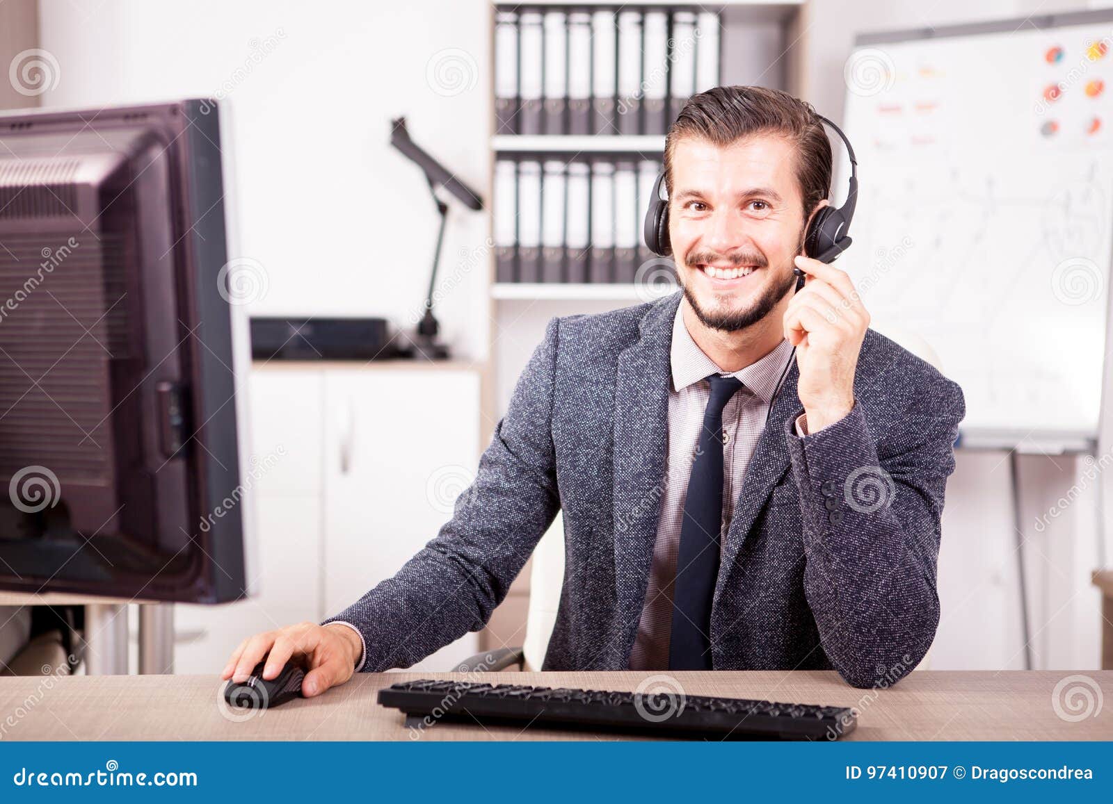 Smiling Worker from Customer Service Support in the Office Stock Image ...