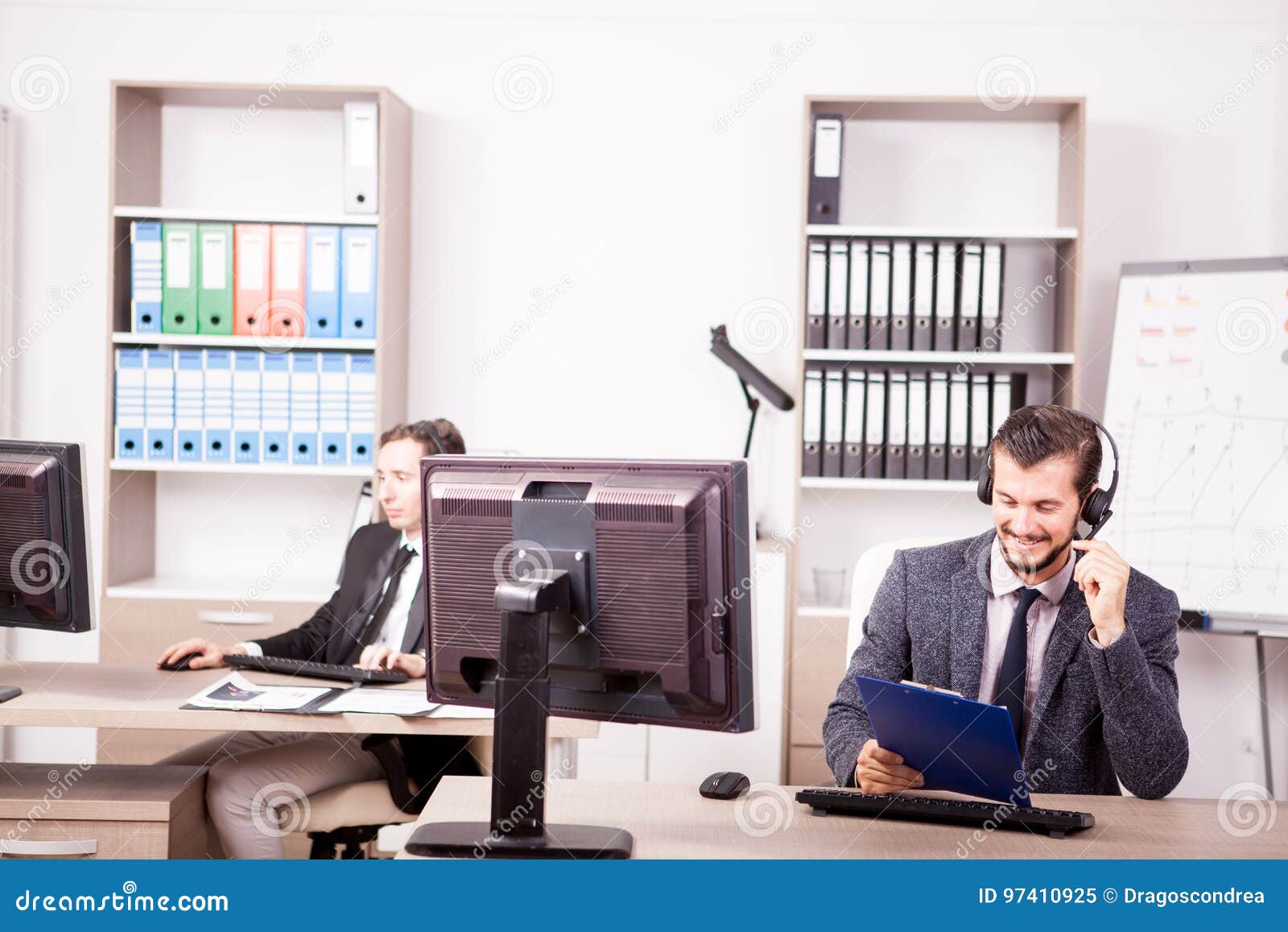 Smiling Worker from Customer Service Support in the Office Stock Image ...