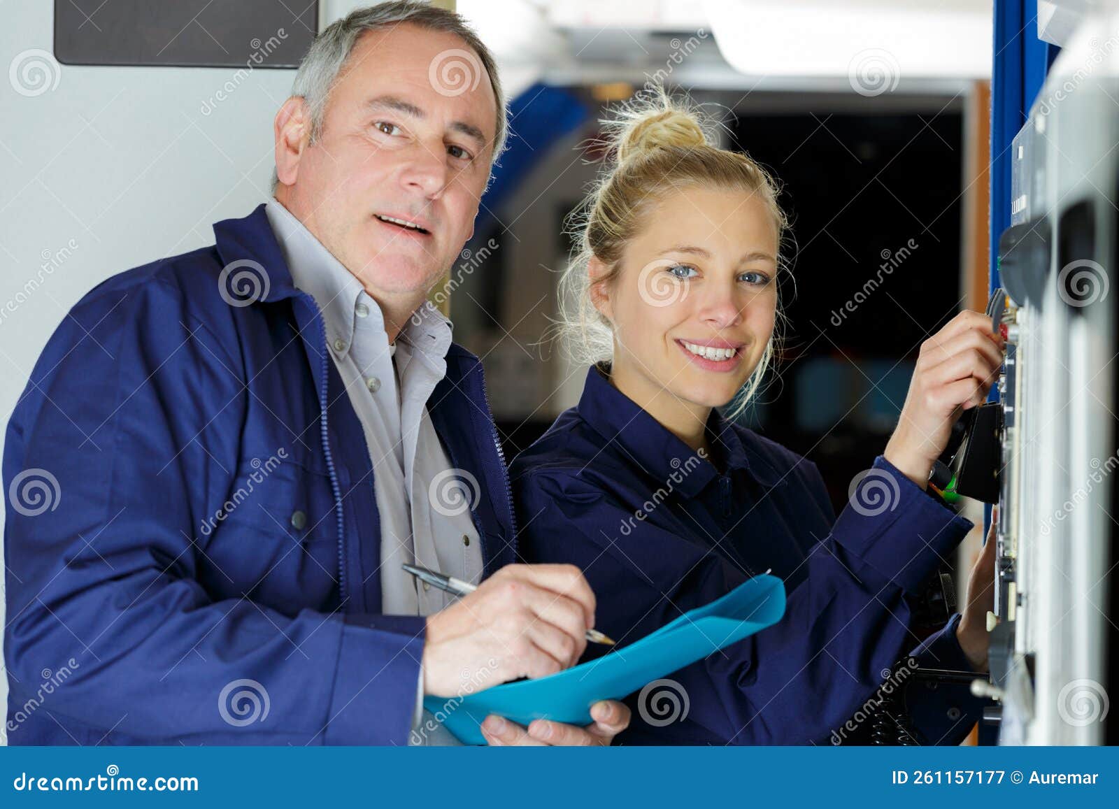 Smiling Workers Looking at Camera Stock Image - Image of distribution ...