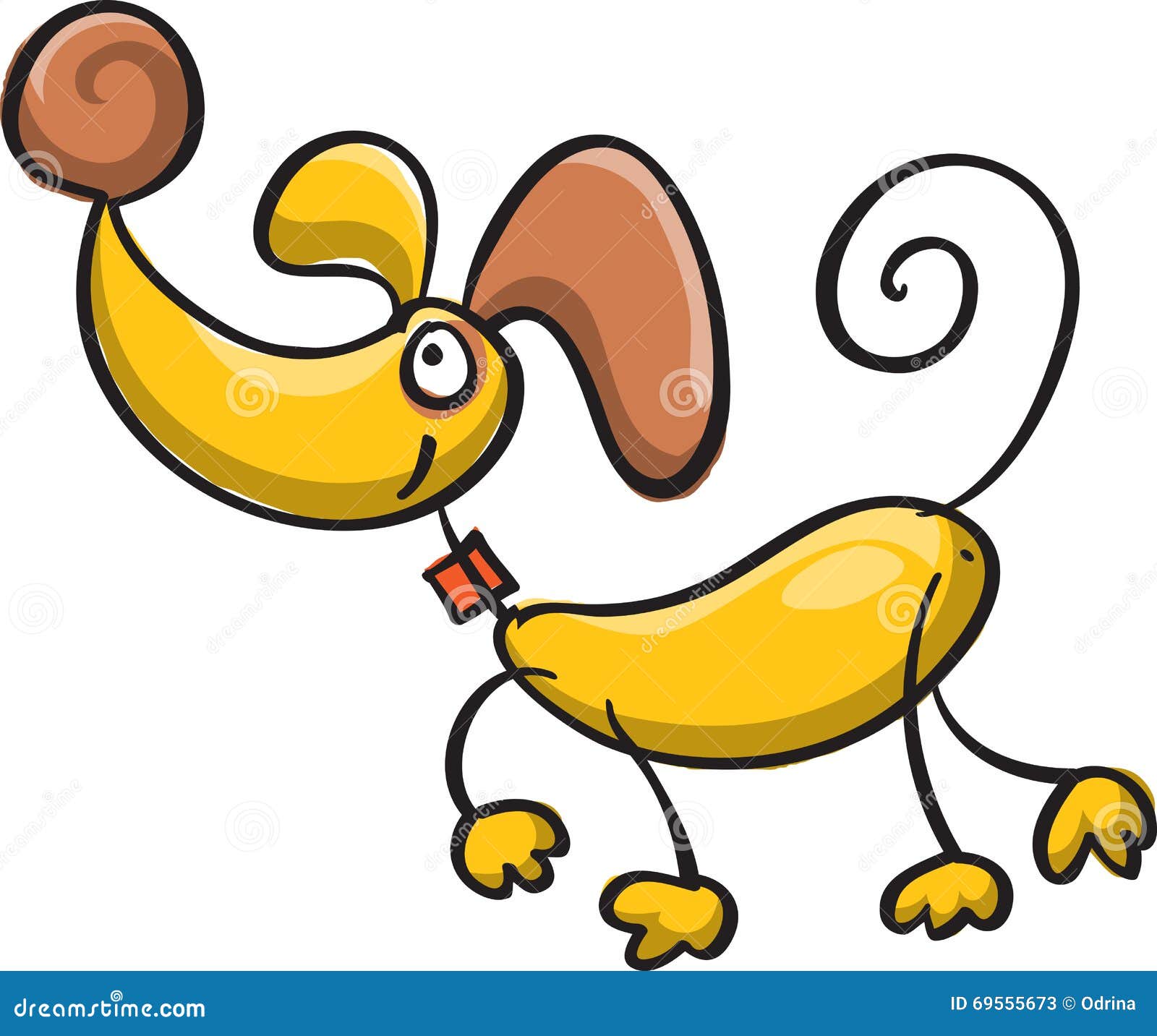 Smiling yellow dog stock vector. Illustration of canine - 69555673