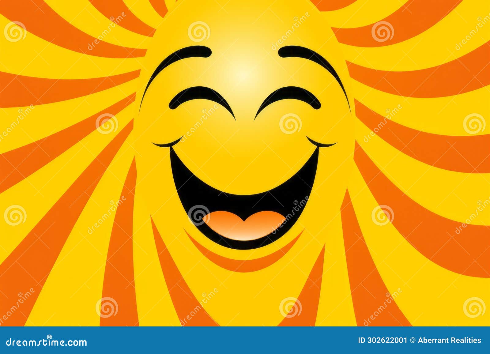 A Smiling Yellow Sun with an Open Mouth Stock Illustration ...