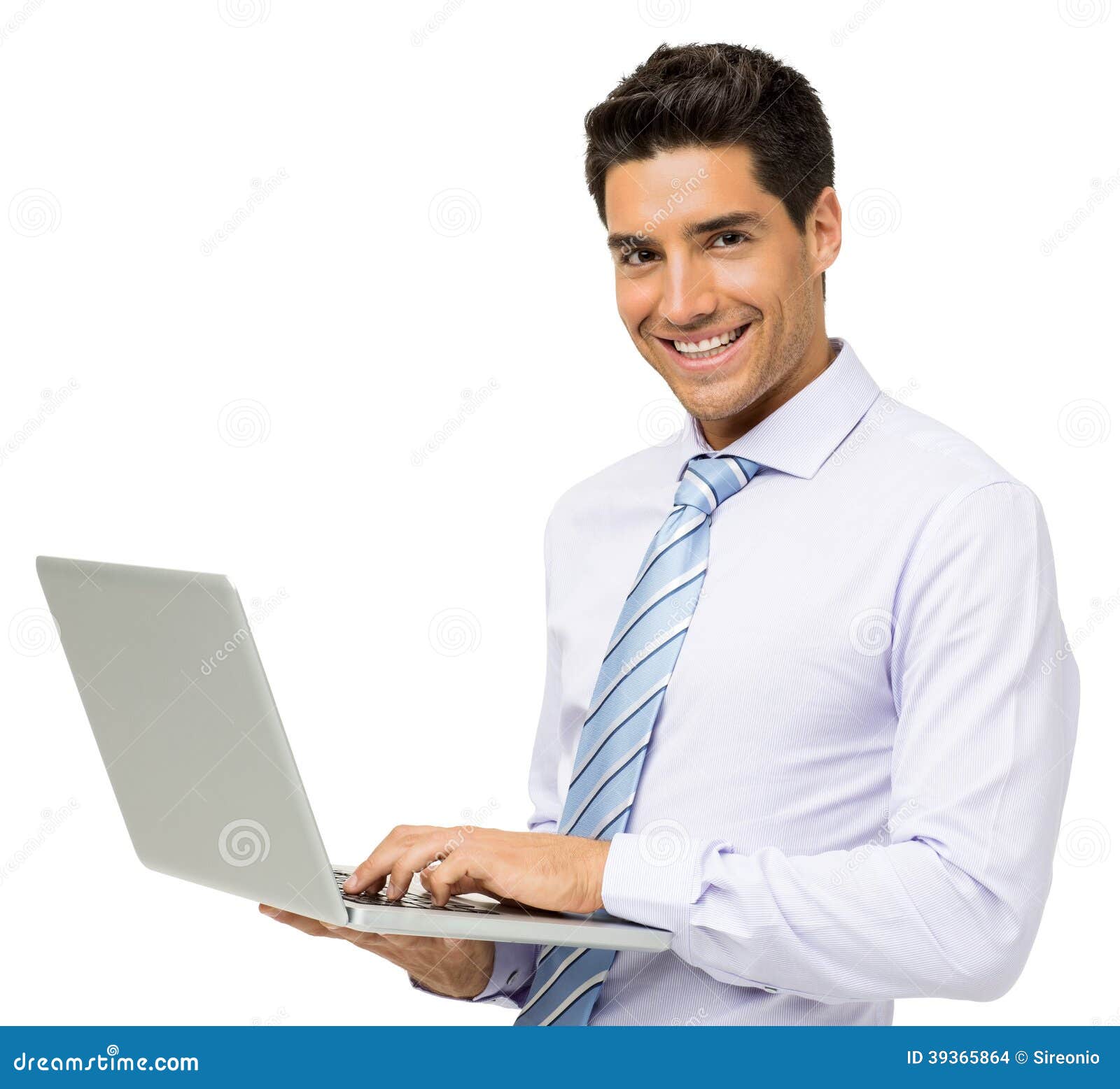 Smiling Young Businessman with Laptop Stock Photo - Image of dressed ... Smiling Young Businessman with Laptop Stock Photo - Image of dressed ...