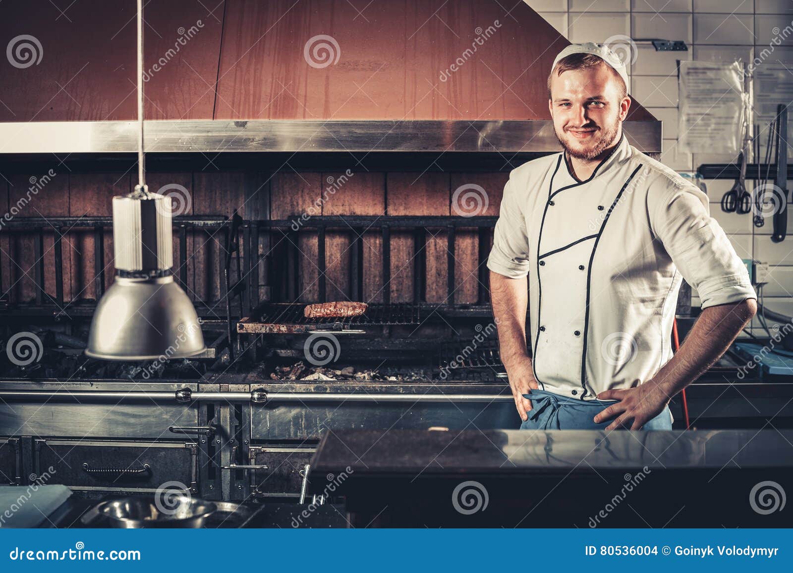 Smiling young chef stock photo. Image of hands, barbecue - 80536004