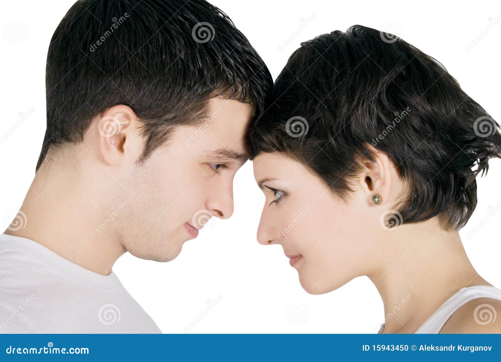 Smiling Young Couple in Love Stock Photo - Image of love, flirt: 15943450