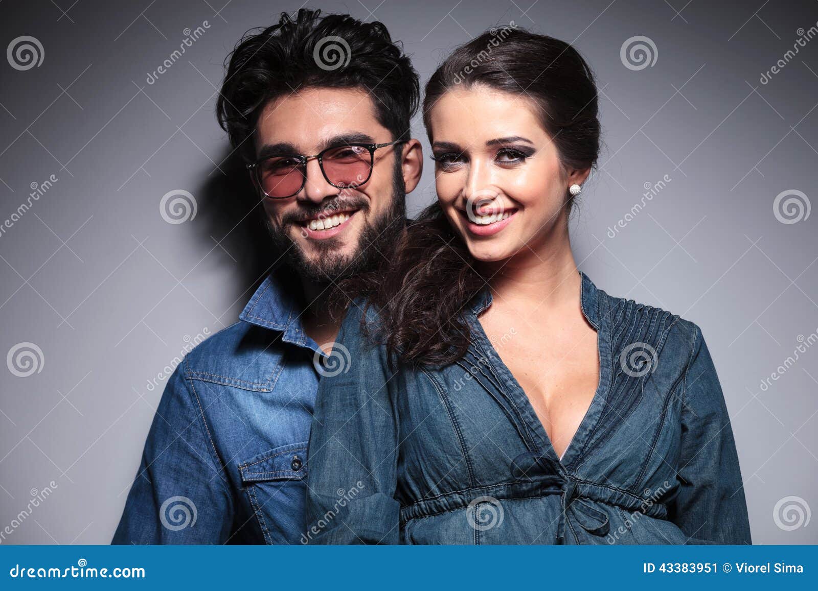 Smiling Young Couple S Faces Stock Image - Image of couple, person ...