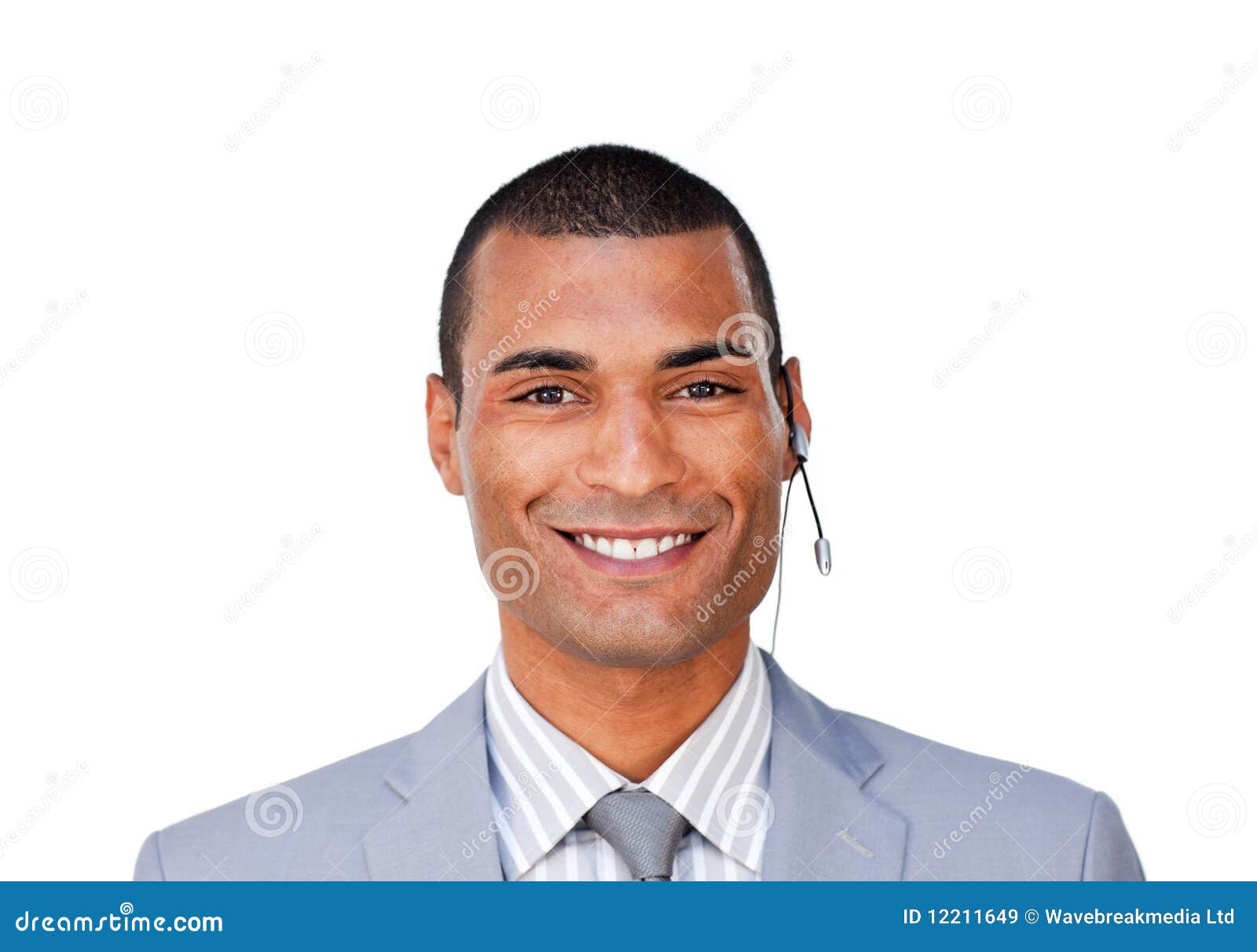 Smiling Young Customer Service Agent Stock Image - Image of headset ...