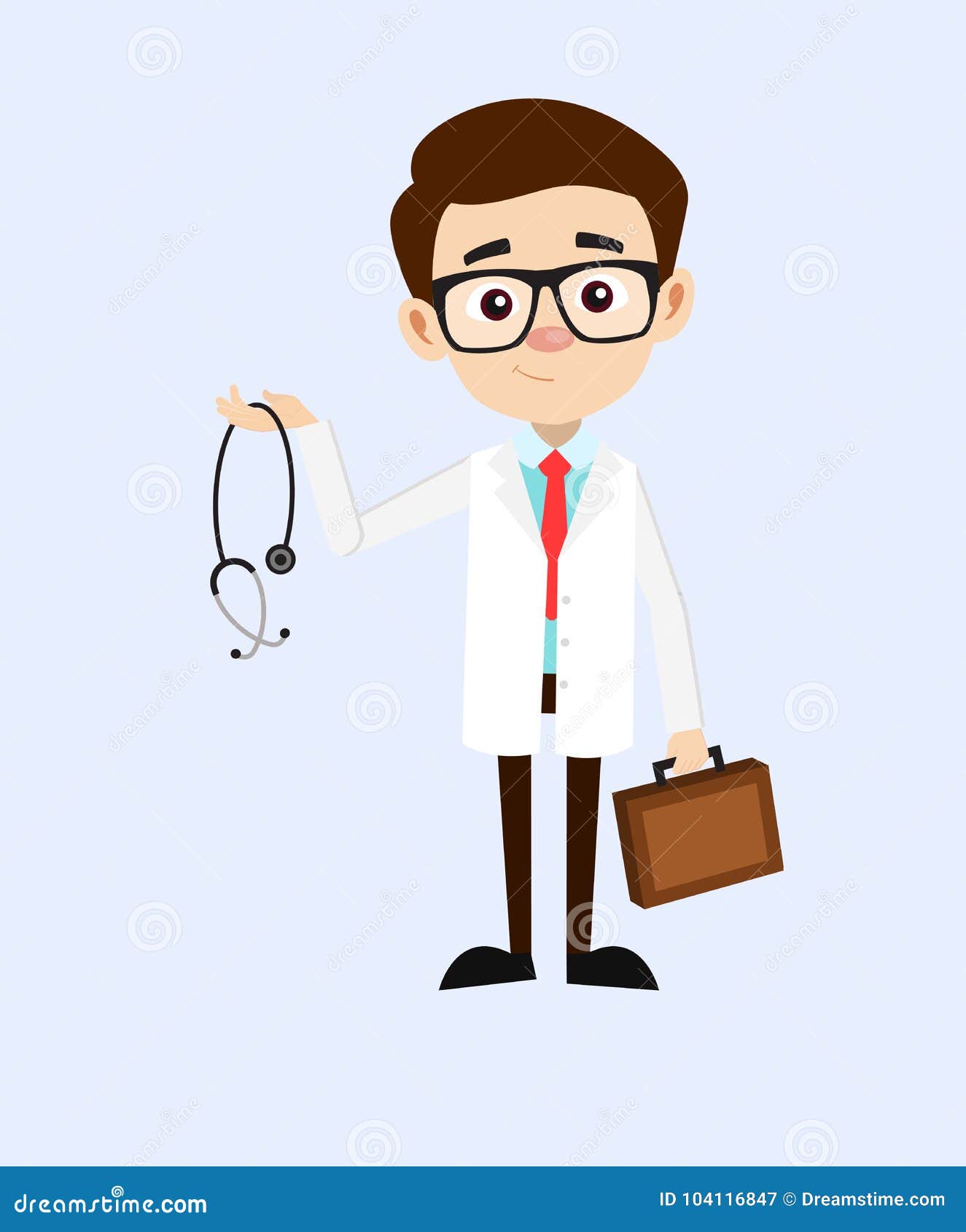Smiling Young Doctor Character Holding a Stethoscope Vector Stock ... Smiling Young Doctor Character Holding a Stethoscope Vector Stock ...