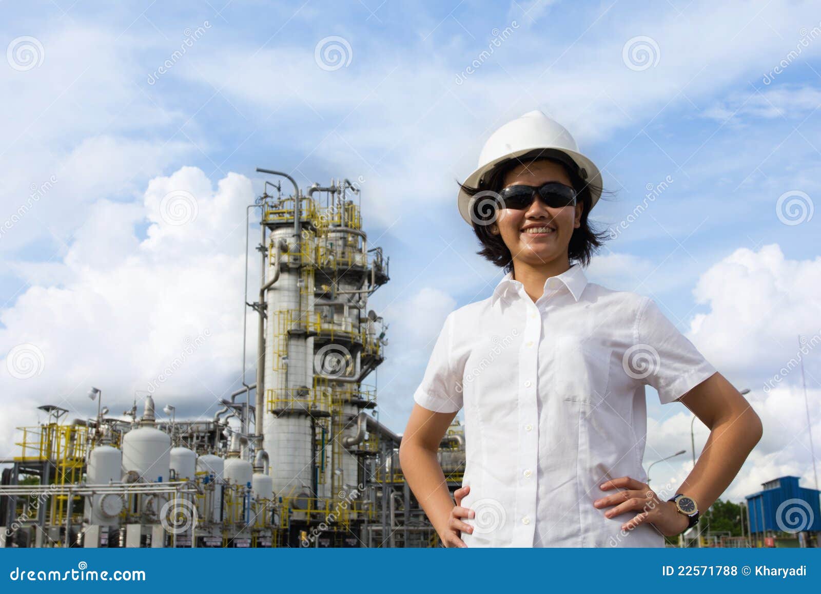 Smiling Young Female Engineer. Stock Photo - Image of friend ...