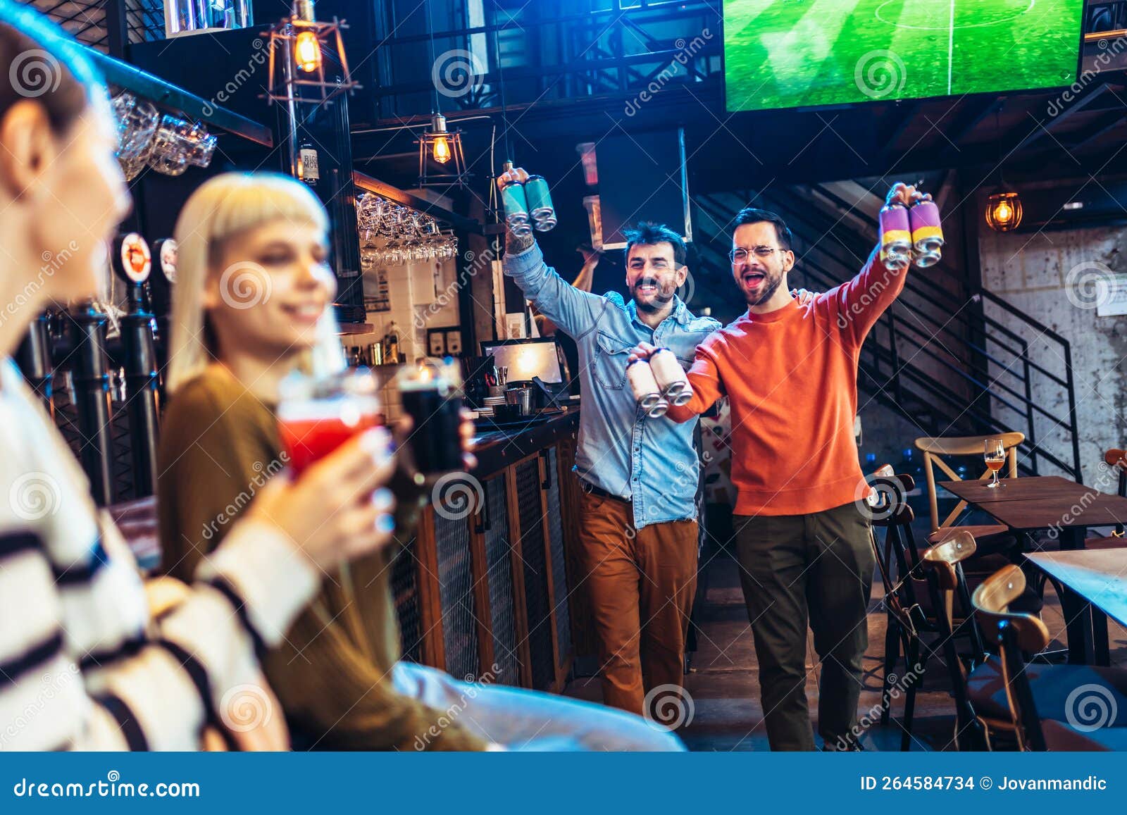 Young Friends Drinking Craft Beer in Pub Stock Photo - Image of hangout ...