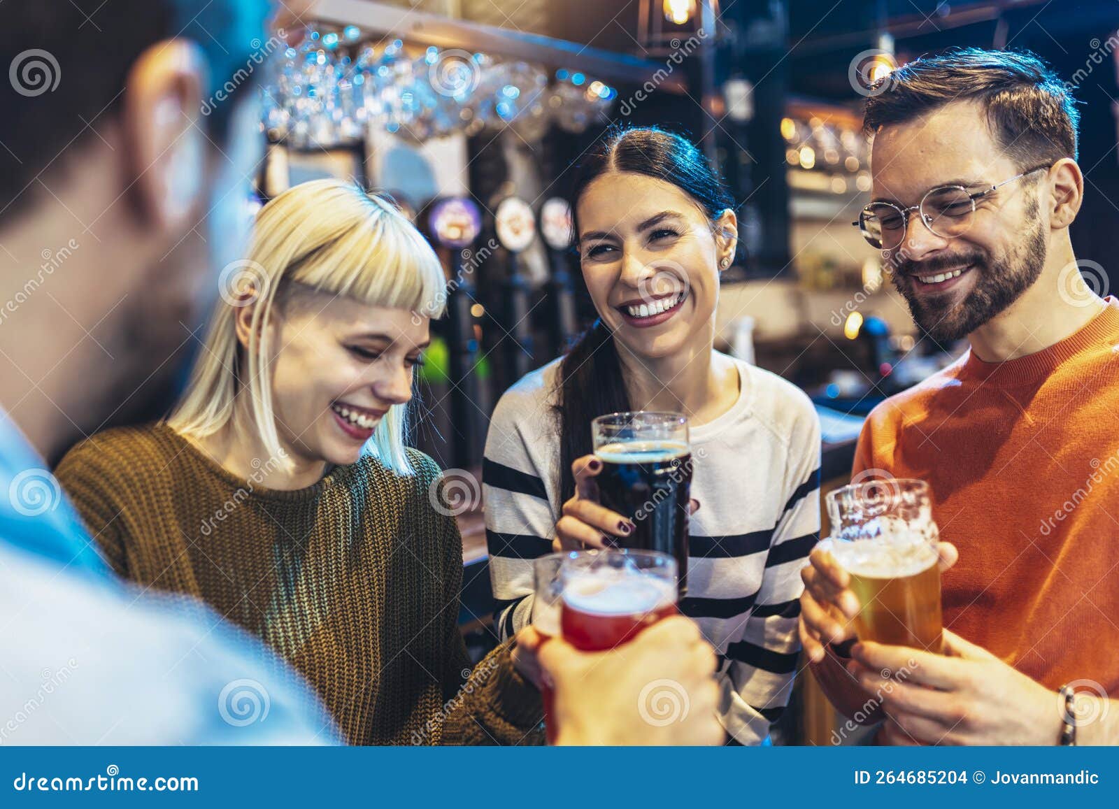 Young Friends Drinking Craft Beer in Pub Stock Photo - Image of ...