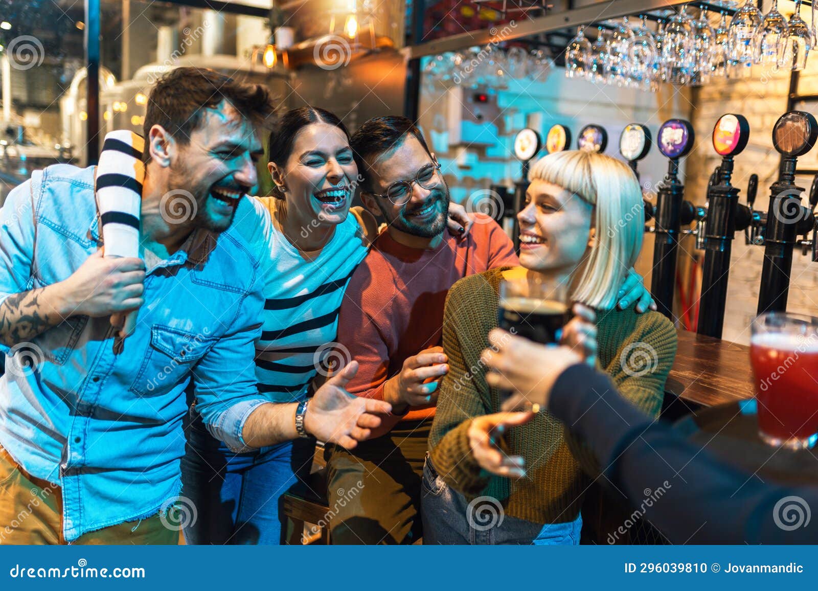 Young Friends Drinking Craft Beer in Pub Stock Photo - Image of ...