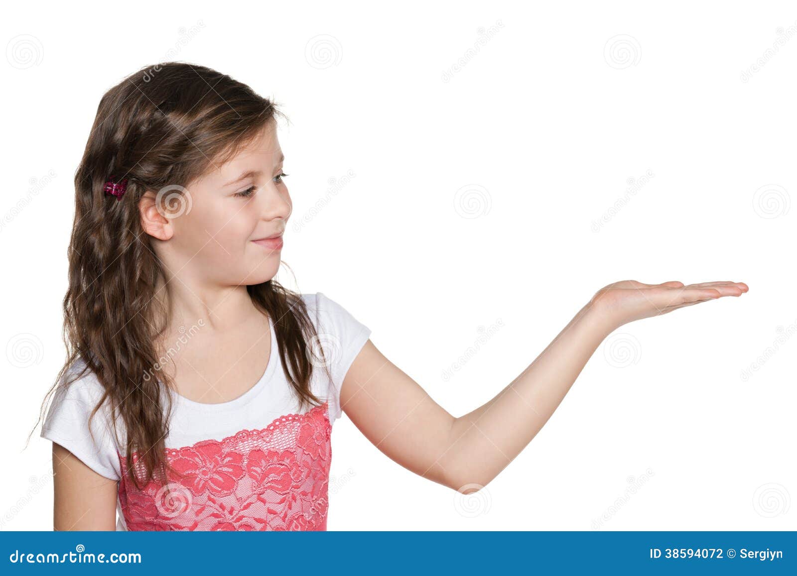 Smiling Young Girl Makes a Hand Gesture Stock Photo - Image of person ...