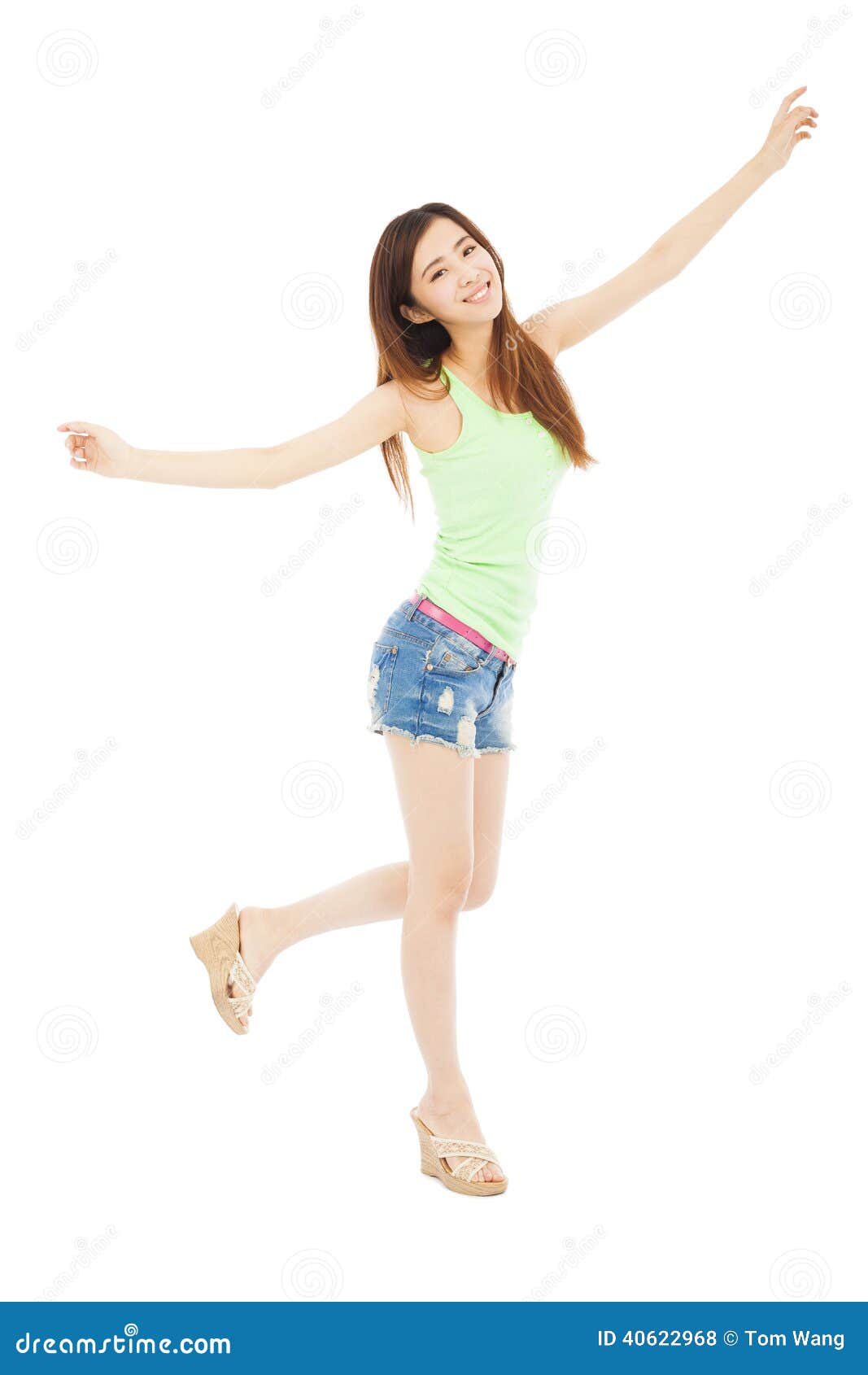 Smiling Young Girl Standing and Making a Pose Stock Photo - Image of ...