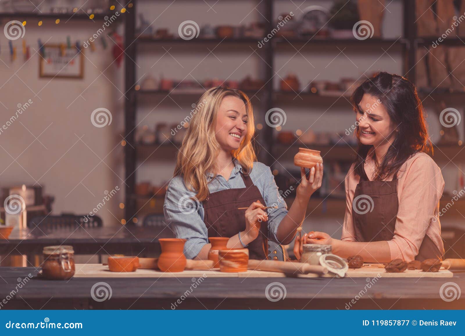 Smiling Young Girls in a Master Class Stock Image - Image of creative ...