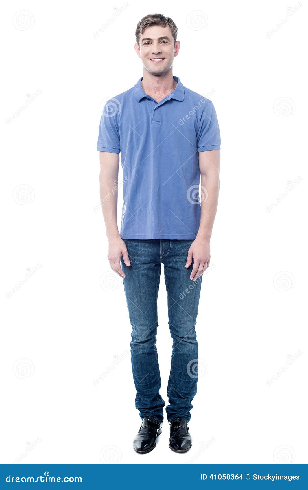 Smiling Young Guy Over White Background Stock Photo - Image of full ...