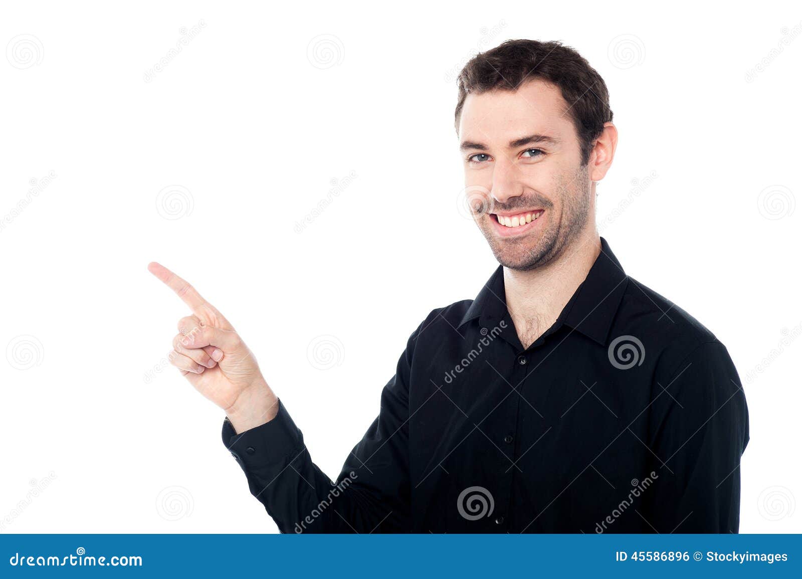 Smiling Young Guy Pointing at Something Stock Photo - Image of casual ... Smiling Young Guy Pointing at Something Stock Photo - Image of casual ...