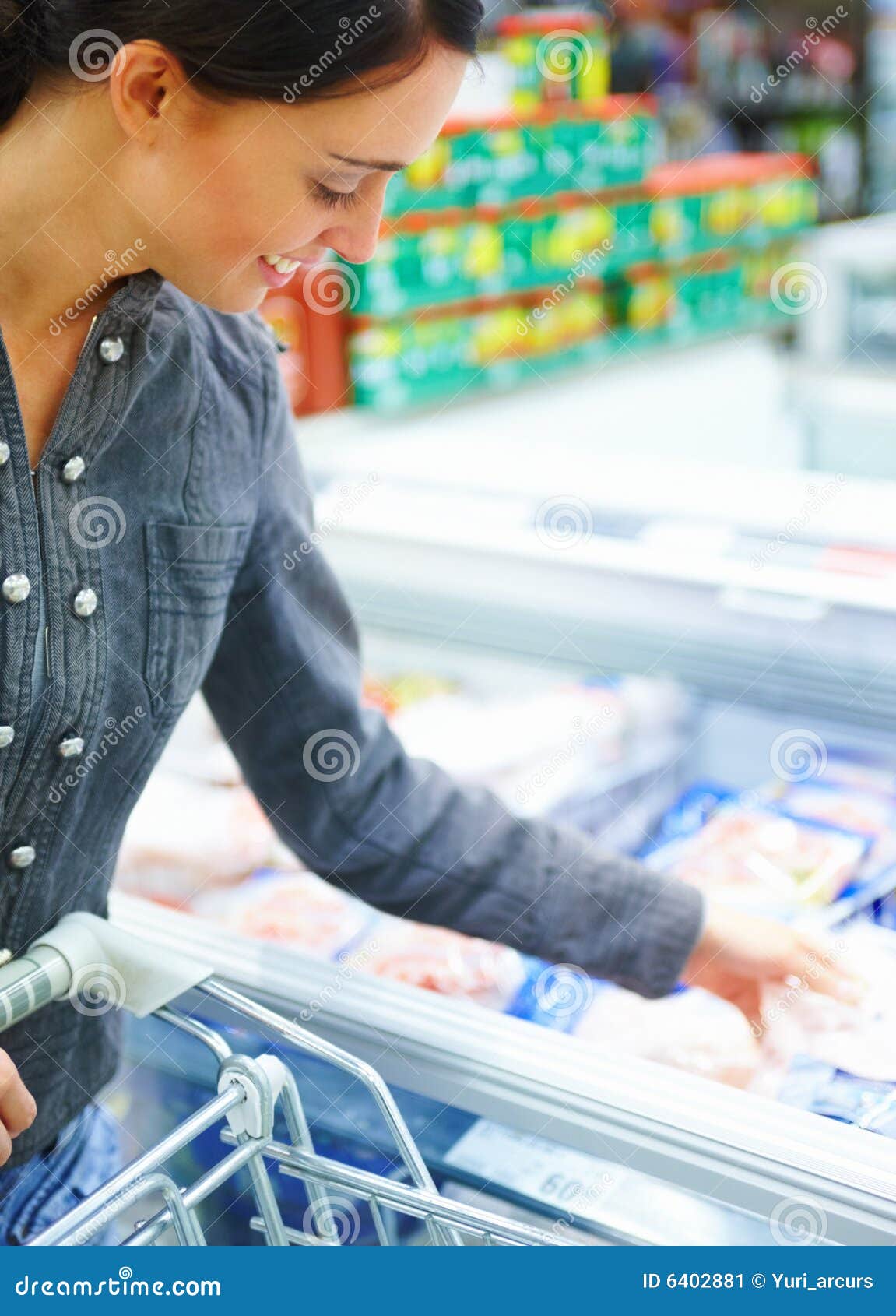 Smiling Young Lady Doing Shopping in a Store Stock Image - Image of ...