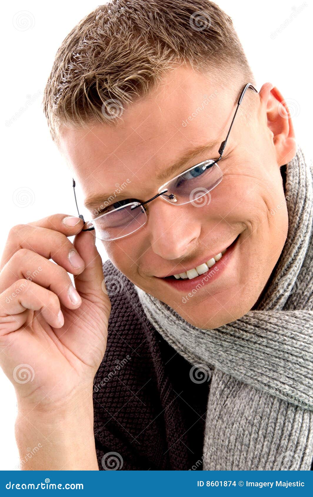 Smiling Young Male Wearing Eyewear Stock Photo - Image of fashionable ...