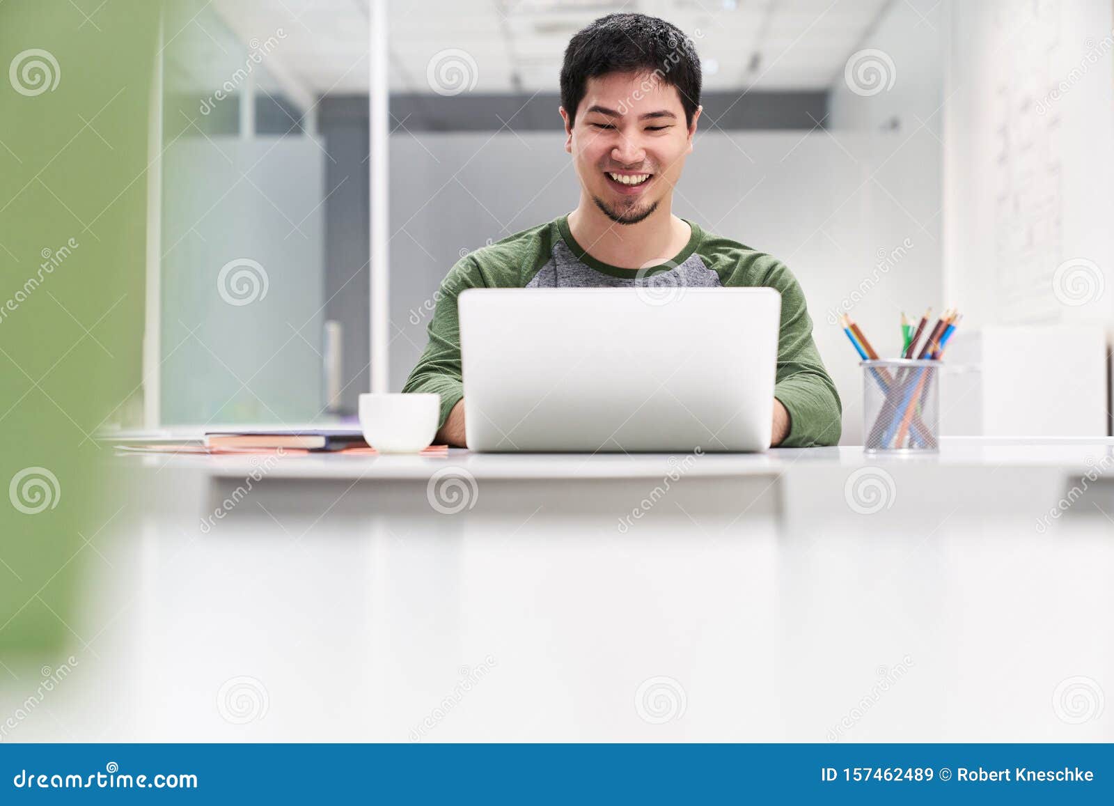 Smiling Young Man As a Computer Science Student Stock Image - Image of ...