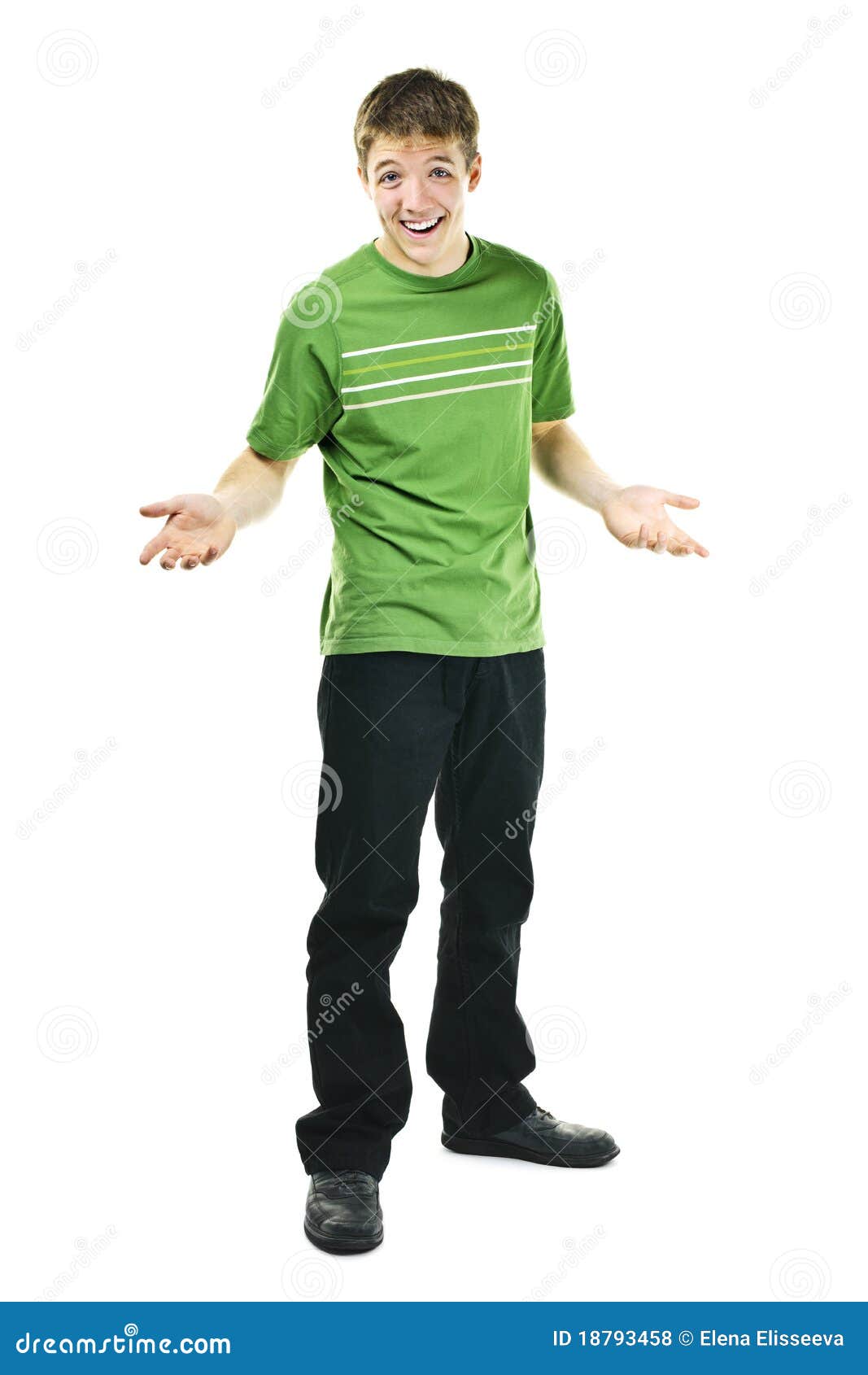 Smiling Young Man Shrugging Stock Photo - Image of isolated, question ...