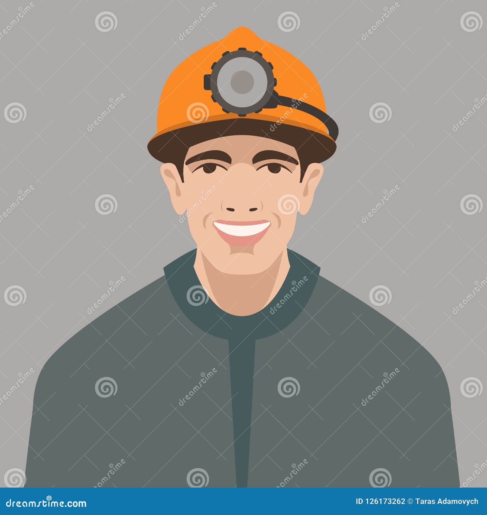 Smiling Young Miner Vector Illustration Flat Style Front Stock Vector ...
