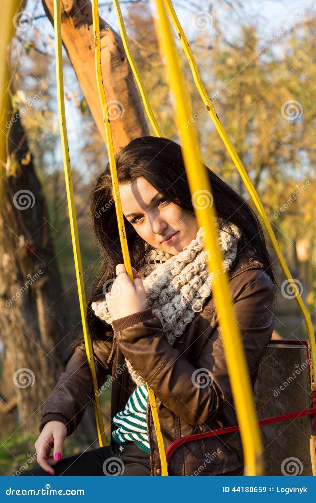 Smiling Young Model Relaxing in a Sunny Garden Stock Image - Image of ...
