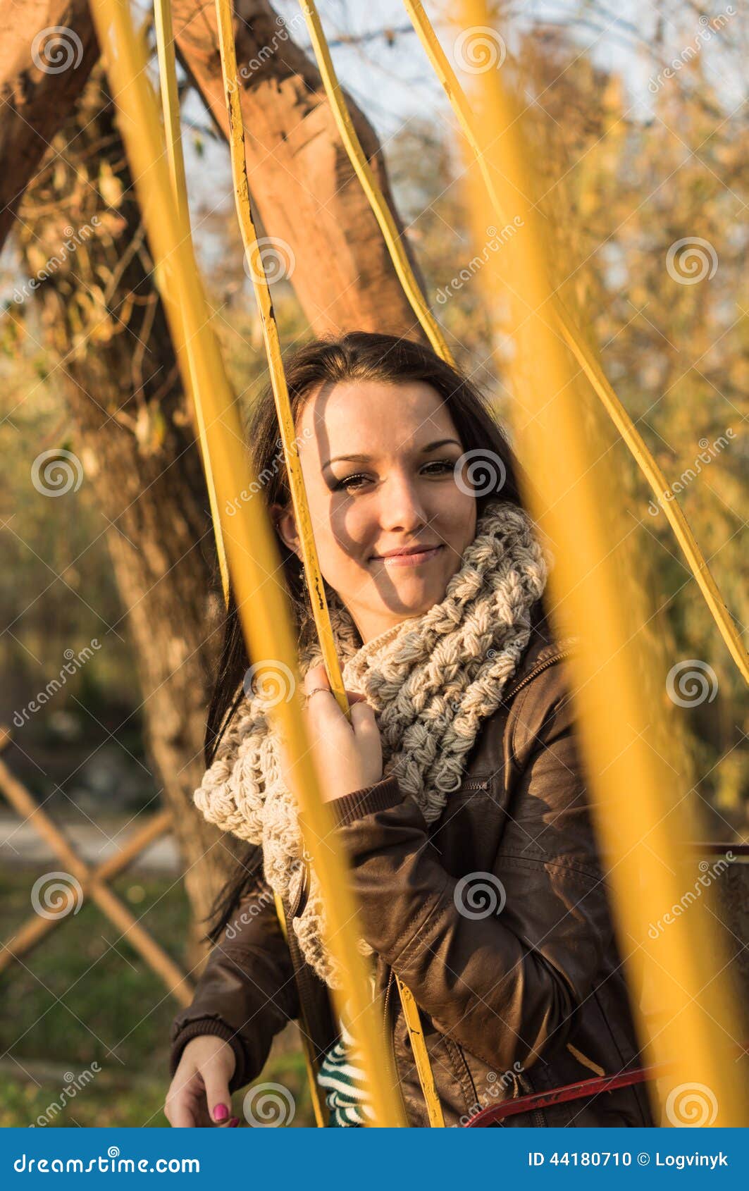 Smiling Young Model Relaxing in a Sunny Garden Stock Photo - Image of ...