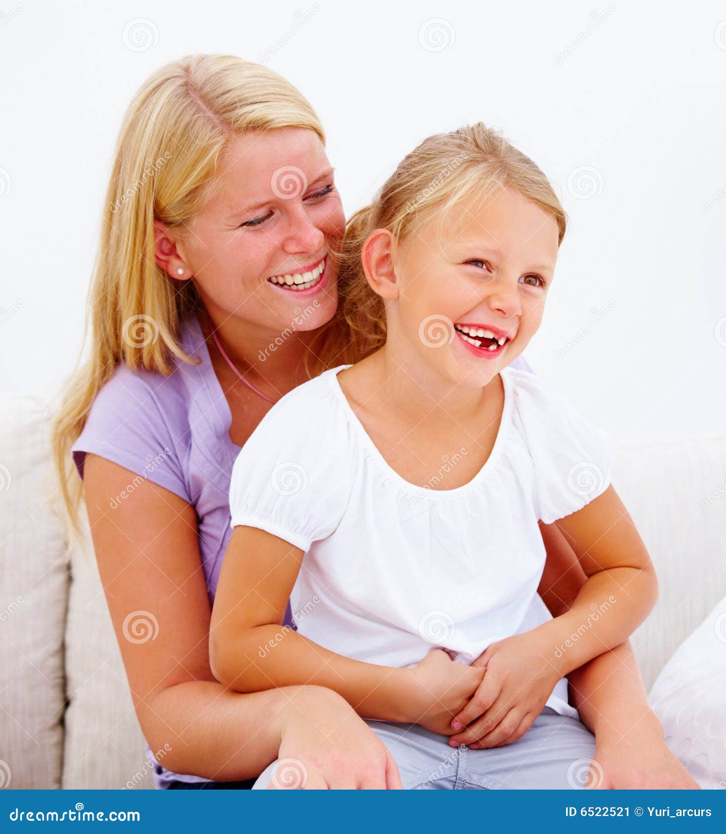 Smiling Young Mother With Her Cute Daughter Stock Image Image Of