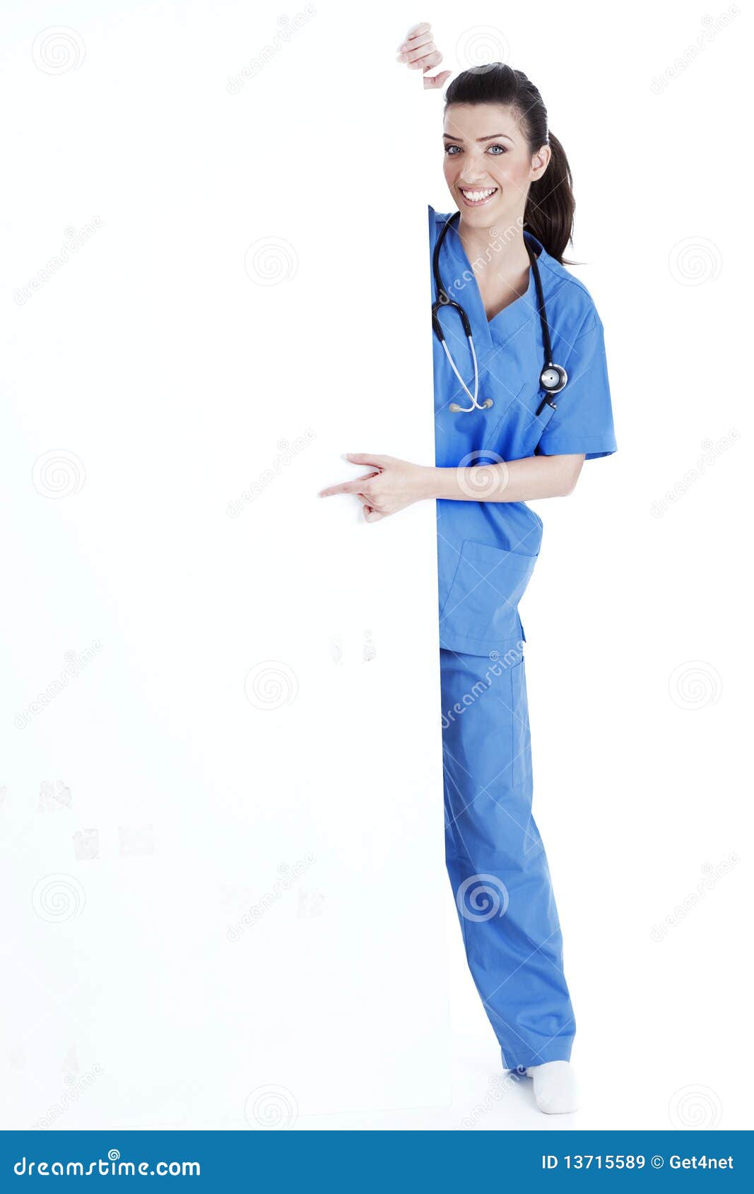 Smiling Young Nurse Pointing Blank Board Stock Image - Image of help ... Smiling Young Nurse Pointing Blank Board Stock Image - Image of help ...