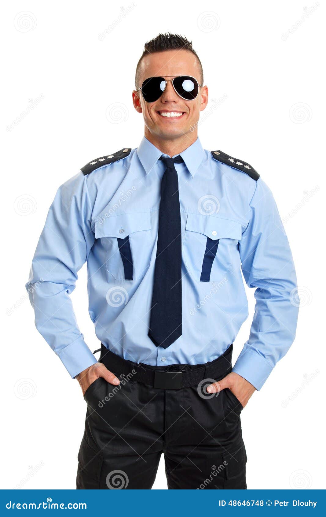 Smiling young policeman stock photo. Image of police - 48646748