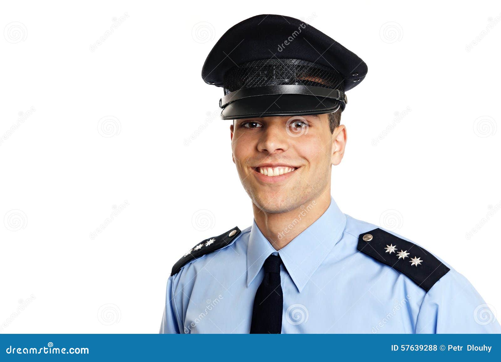Smiling young policeman stock photo. Image of industrial - 57639288