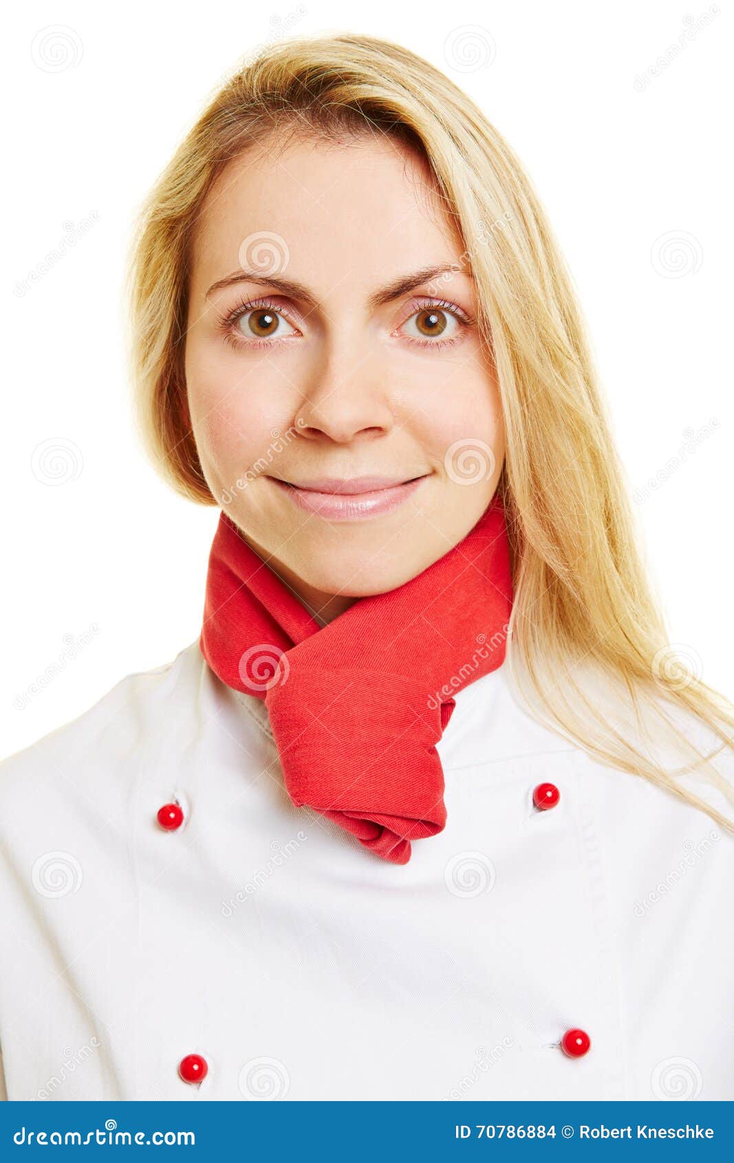 Smiling Young Woman As Chef Cook Stock Photo - Image of cloth, portrait ...